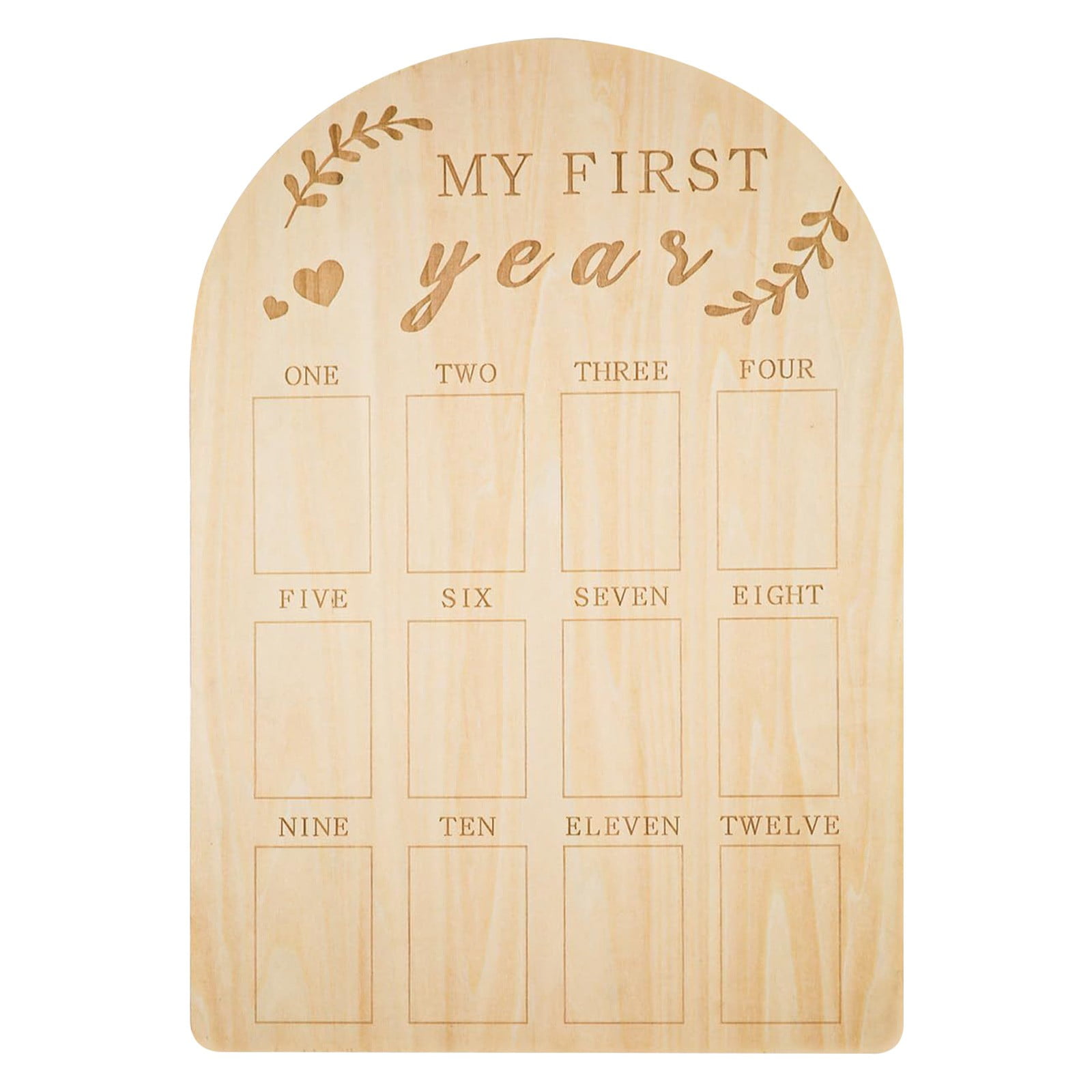 Wooden Milestone Photo Frame with Customizable Growth Anniversary ...