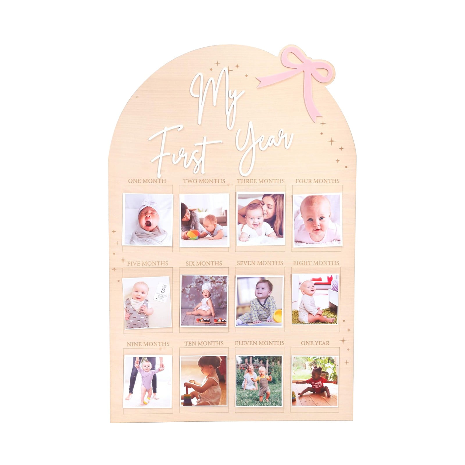 Wooden Milestone Photo Frame with Customizable Growth Anniversary ...