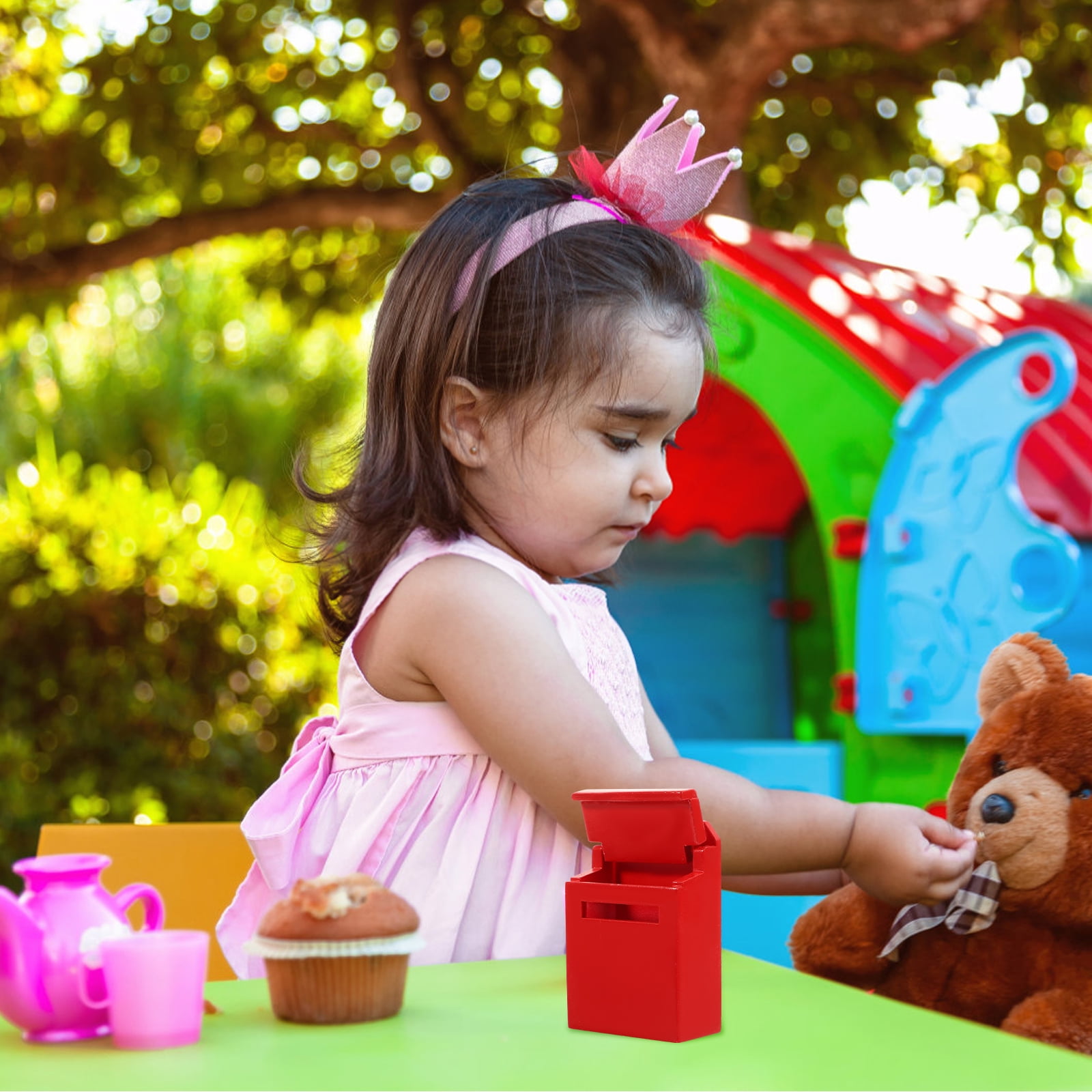 Wooden Mini Mailbox Figurine Mini House Furniture Model Decorative ...