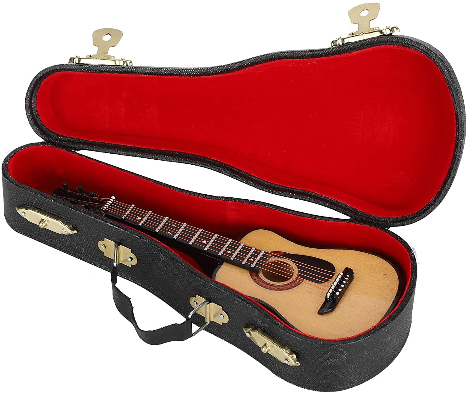 Wooden Miniature Guitar Decoration with Box,Miniature Guitar Model with ...