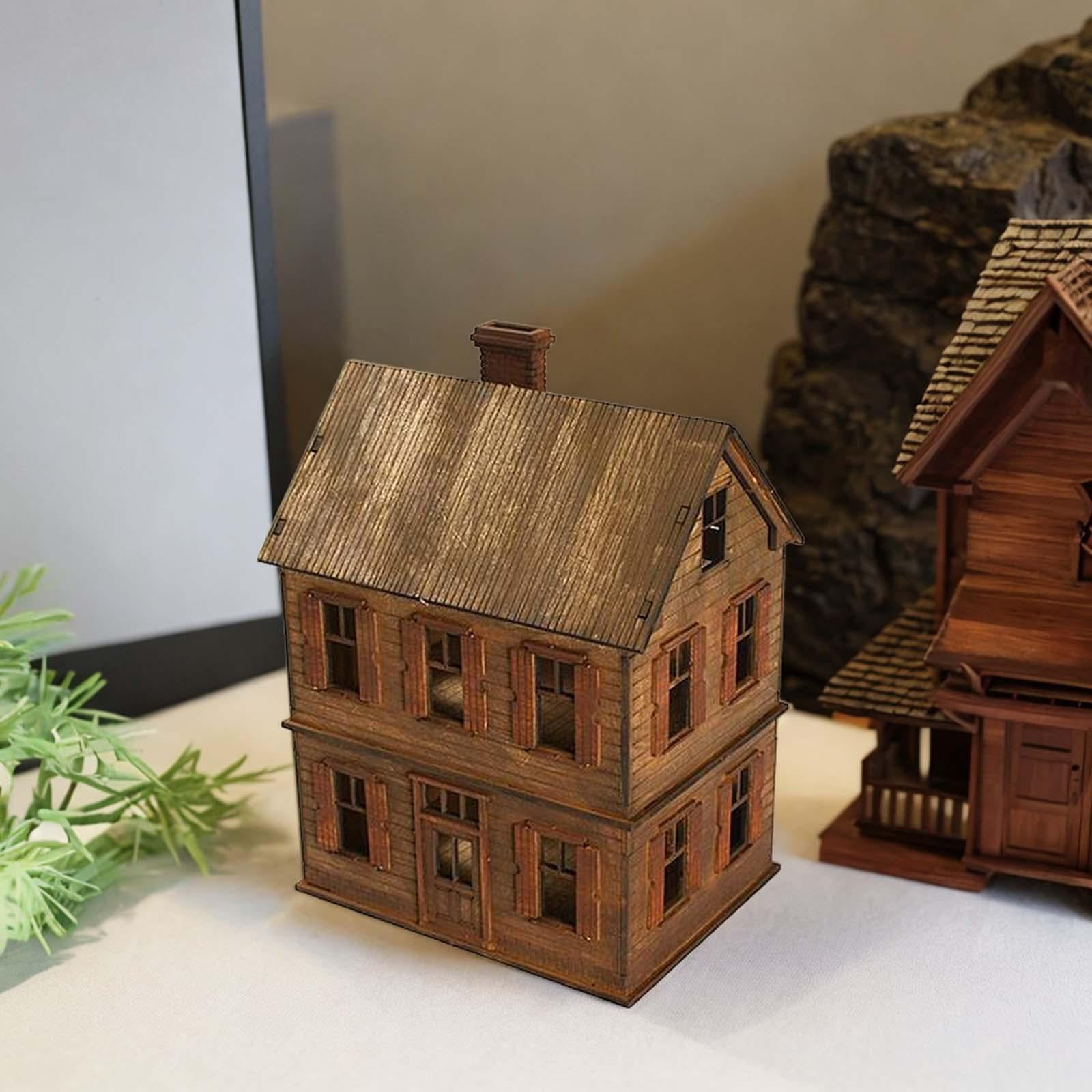 Wooden Model Kits 2 Tier European House for Scene Architecture Model ...
