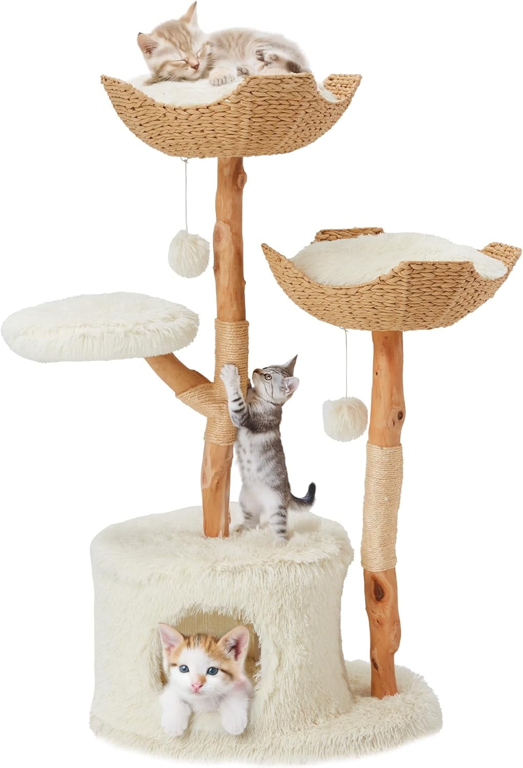Wooden Modern Cat Tree, Cute Cat Tree with Scratching Post, Modern Cat ...