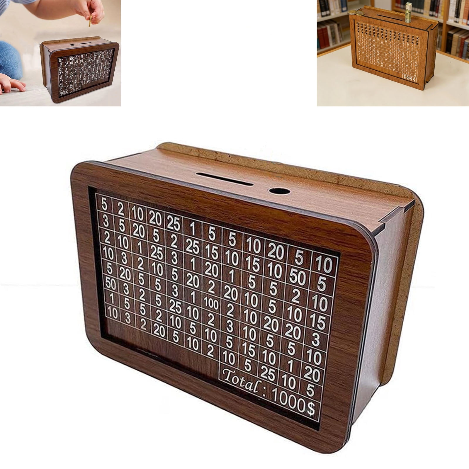 Wooden Money Box, 2026 New Retro Money Box, Coin Counter & Goal Tracker ...