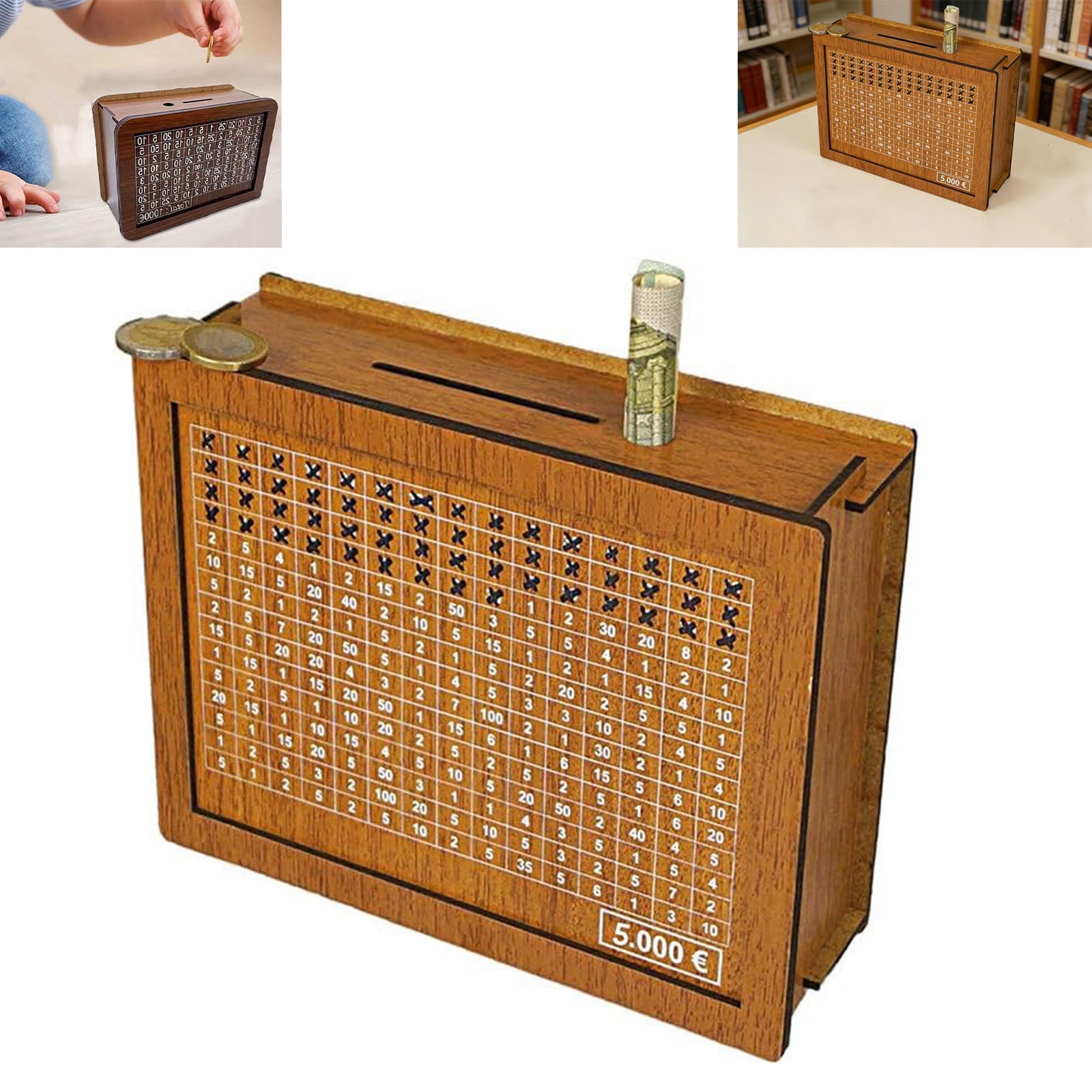 Wooden Money Box, 2026 New Retro Money Box, Coin Counter & Goal Tracker ...