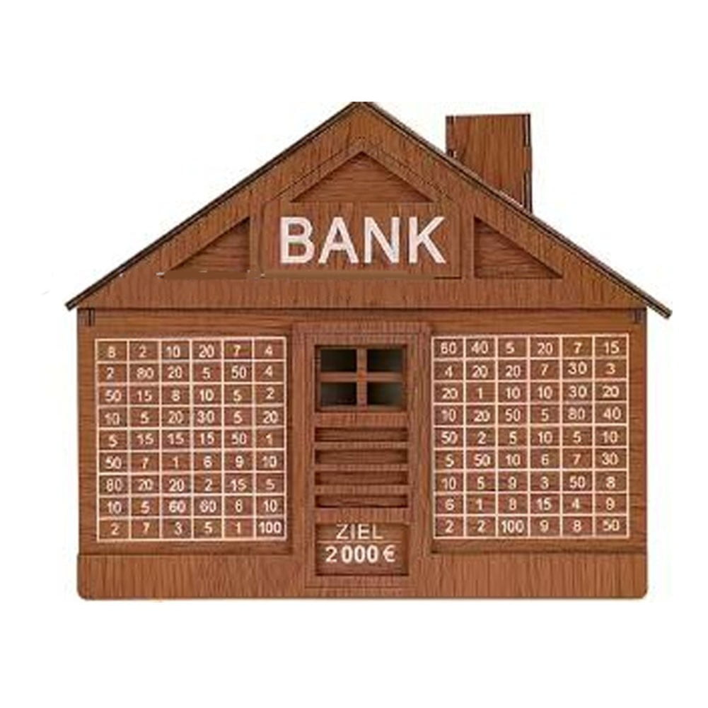 Wooden Money Box Money Box with Number Check €1000/2000 Money Box with ...