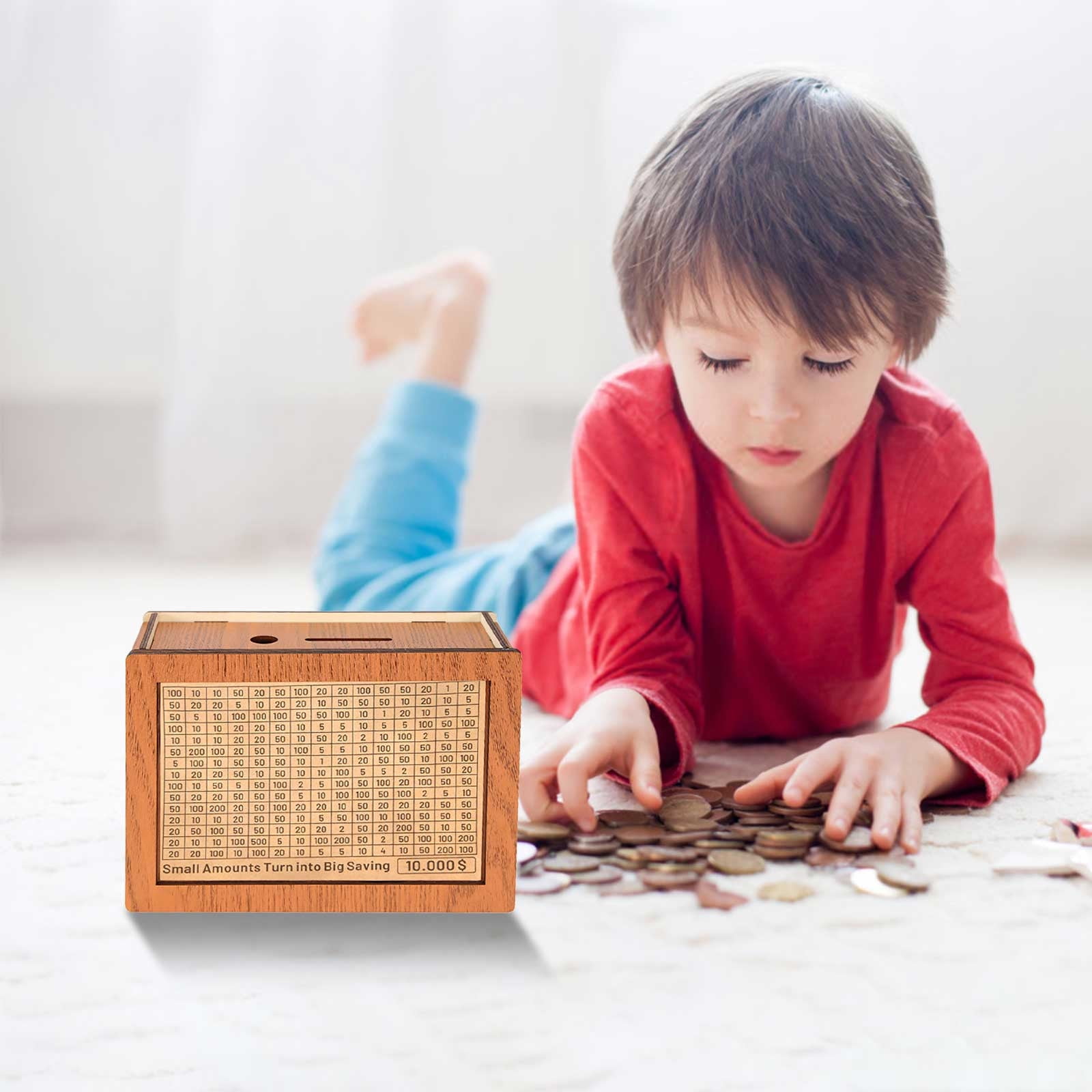 Wooden Money Box, Money Saving Box, Wooden Money Box Replaceable And ...