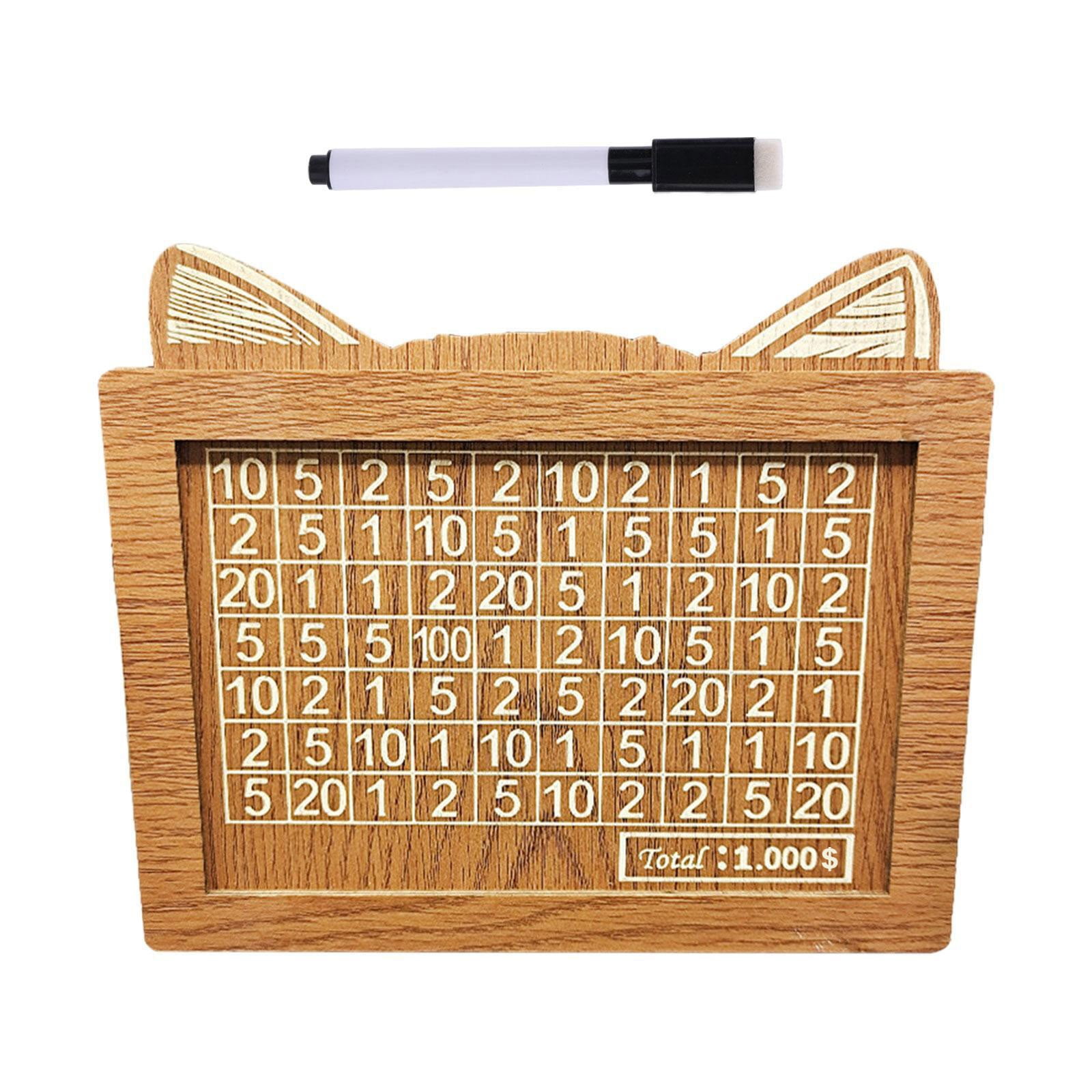 Wooden Money Box with Money and Numbers with Counter Crafts Portable ...