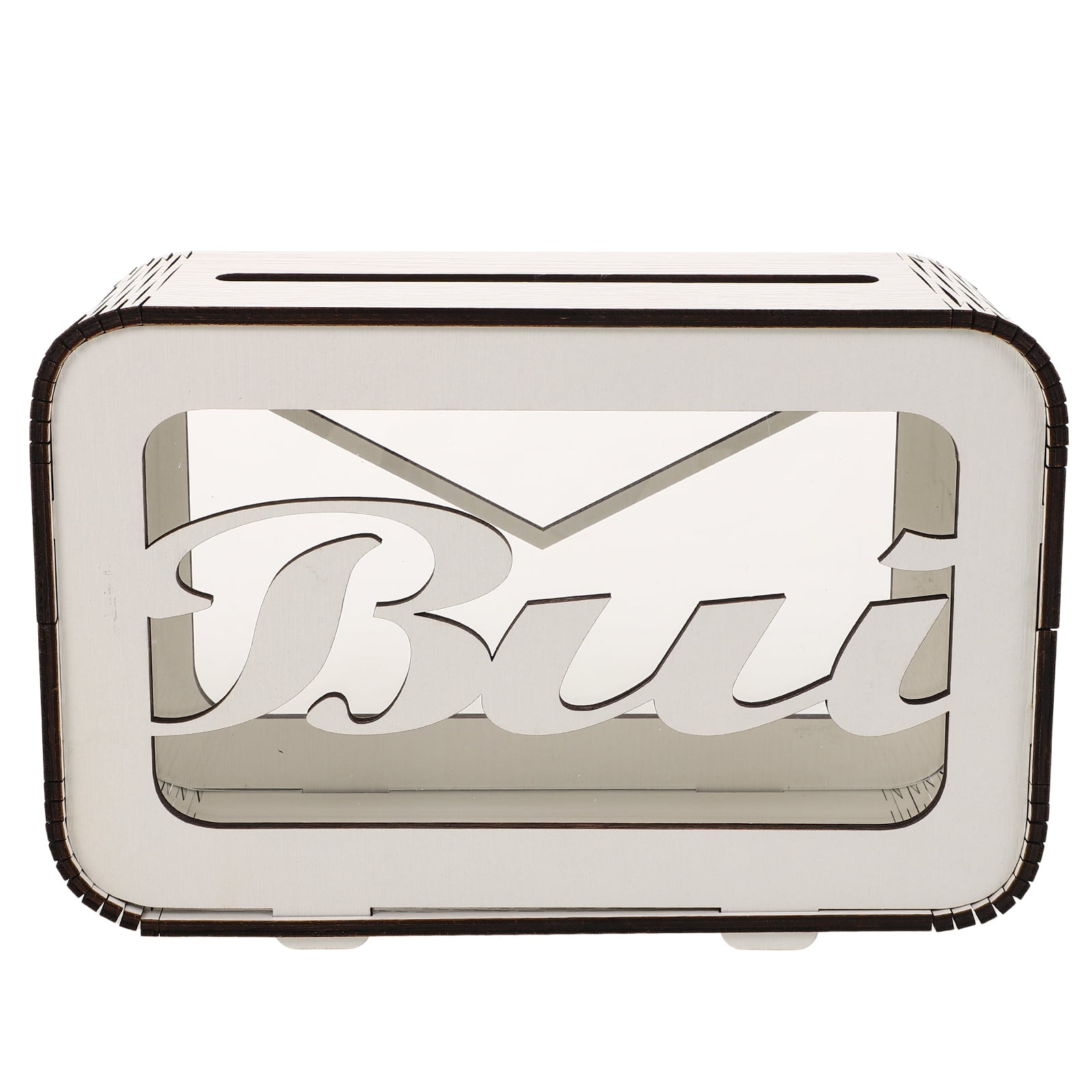 Wooden Money Jar Clear Window Display Box Coin Storage Solution Stylish ...