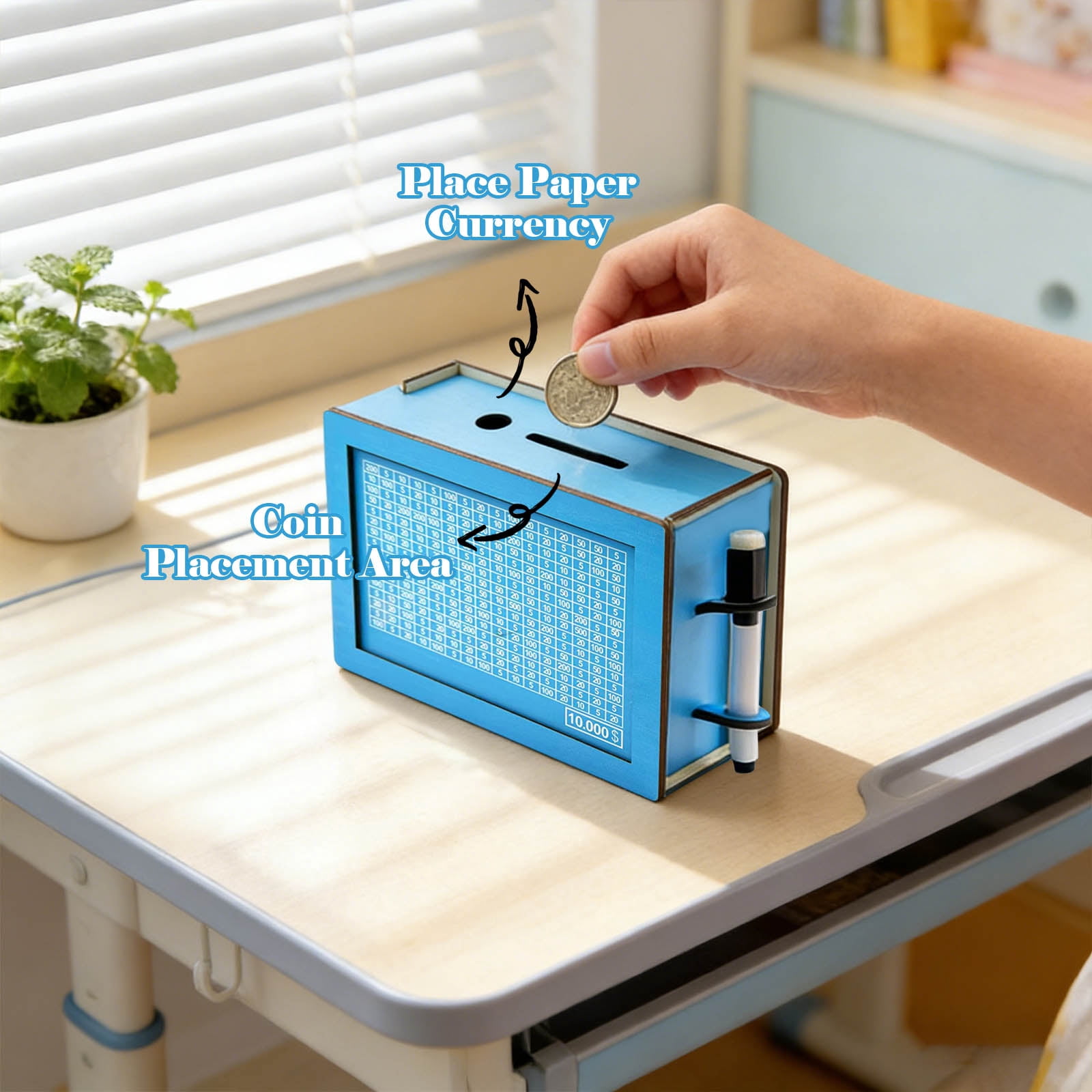 Wooden Money Saving Box, Cash Vault Savings Box for $1000 Target Money ...