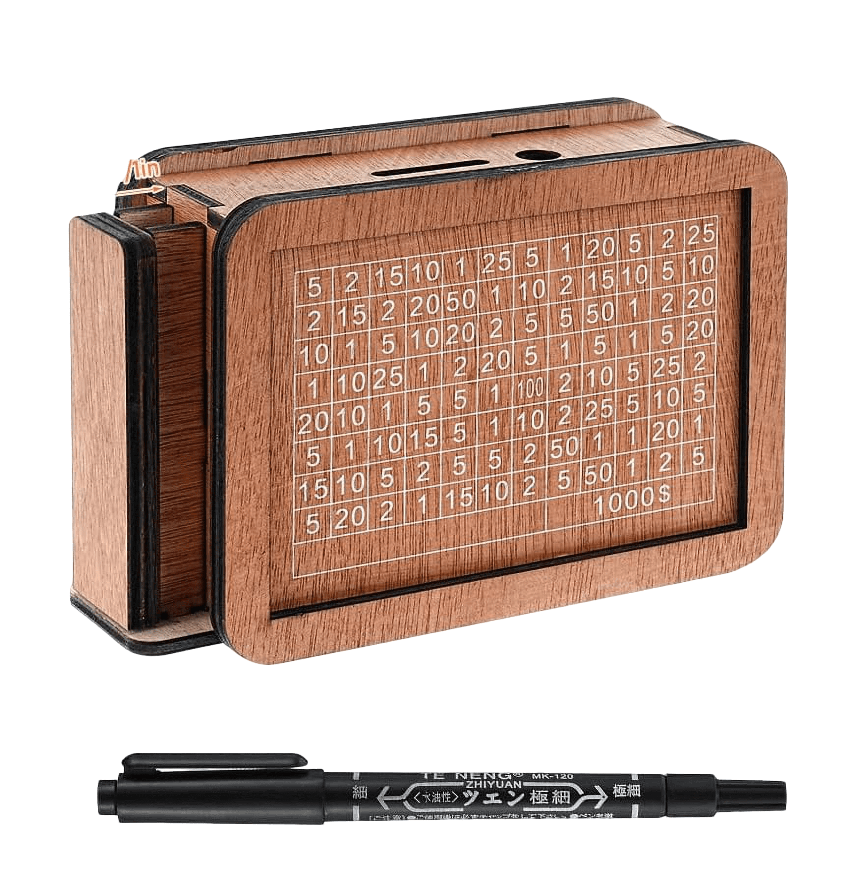 Wooden Money Saving Box with Counter Target Lock Piggy Bank for Adults ...
