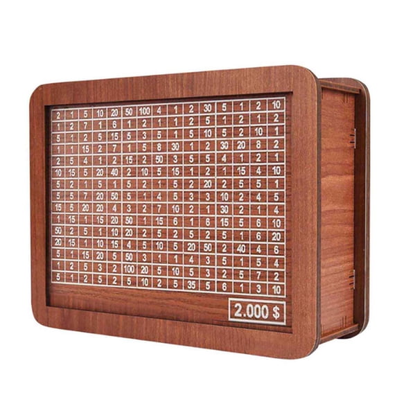Wooden Money Saving Box with Goal Tracker and Counter, Portable ...