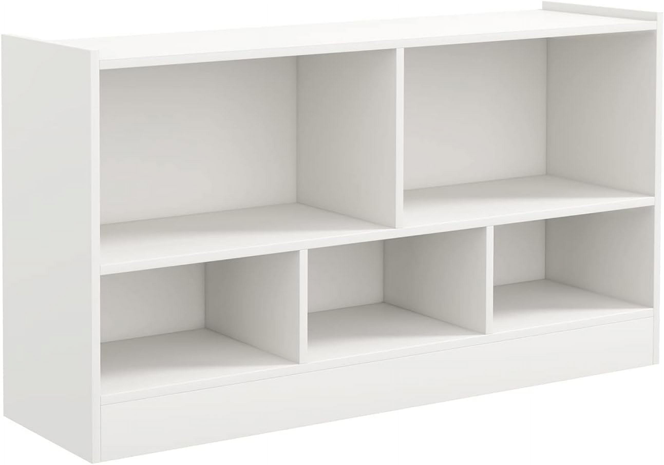 Wooden Montessori Shelf for Kids, 5-Section Storage Cabinet, 2-Tier ...