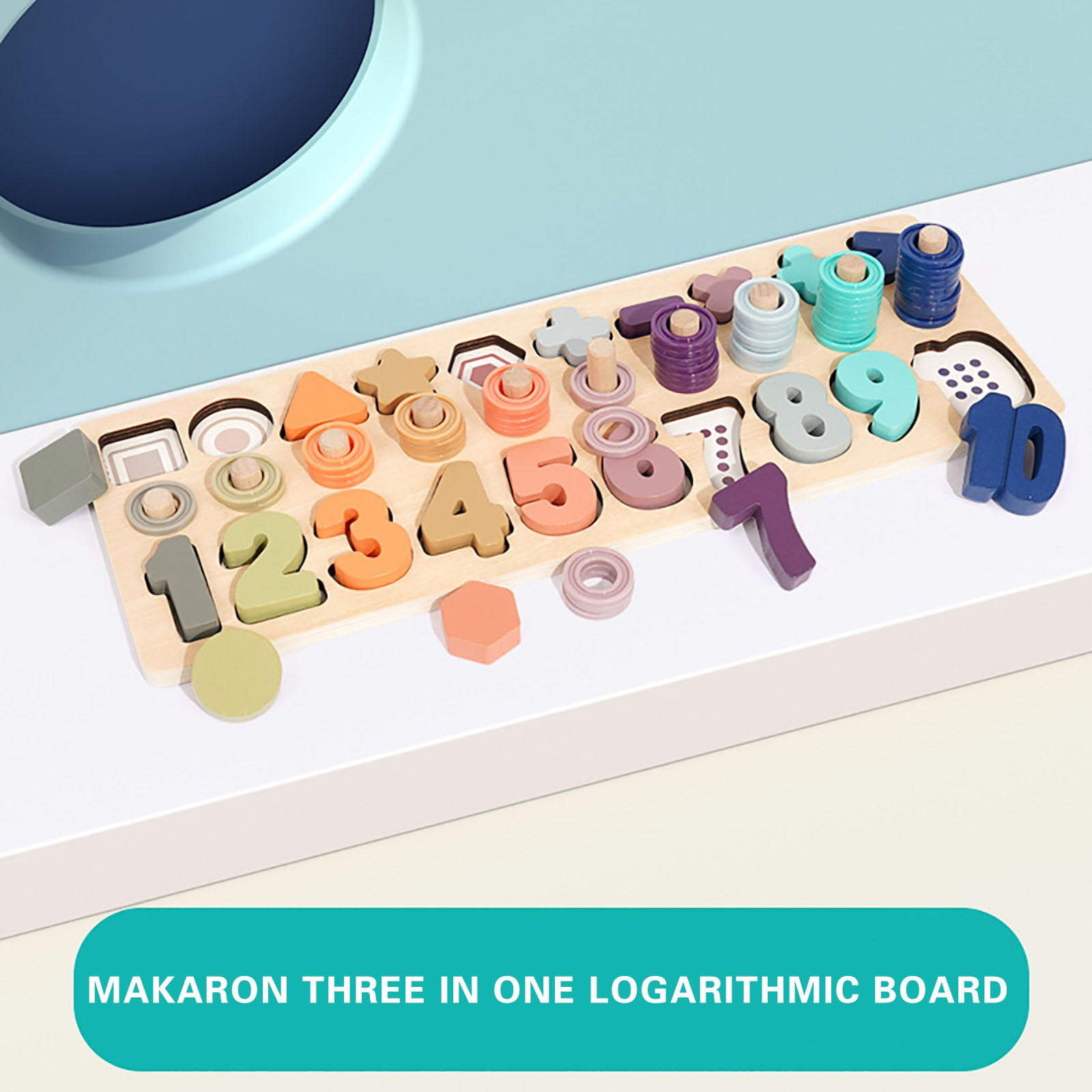 Wooden Montessori Toys for Kids Toddler Number Puzzles Sorter Counting ...