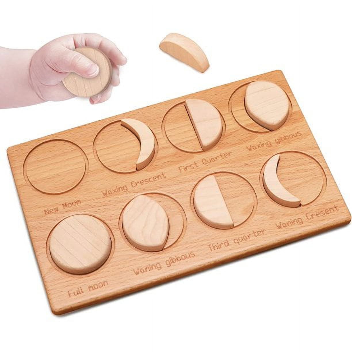 Wooden Moon Puzzles for Toddlers 3, Baby Puzzles Montessori Learning ...