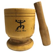 Wood Wooden Mortar Pestle Pylon Crush Herb Grinder Pilon Madera Bar ...