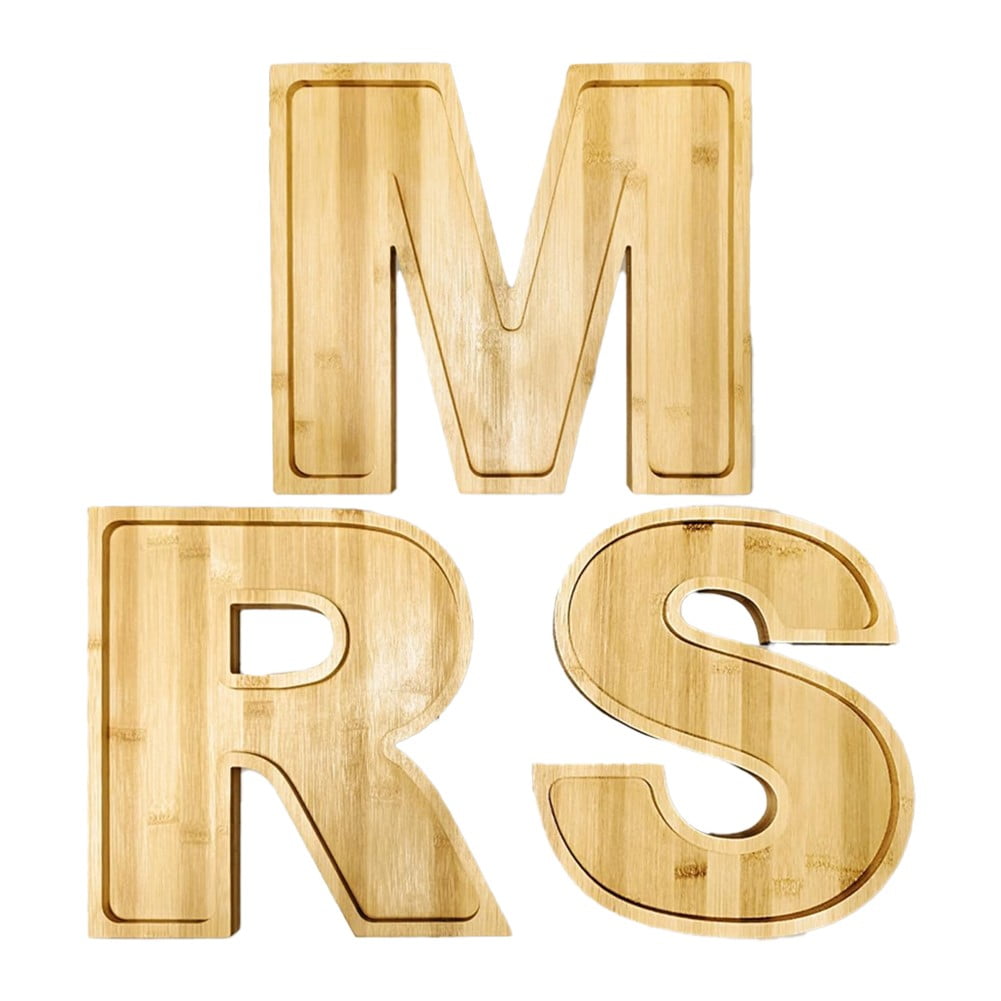 Wooden MRS Charcuterie Board Letters, Wood Charcuterie Boards for Fruit ...