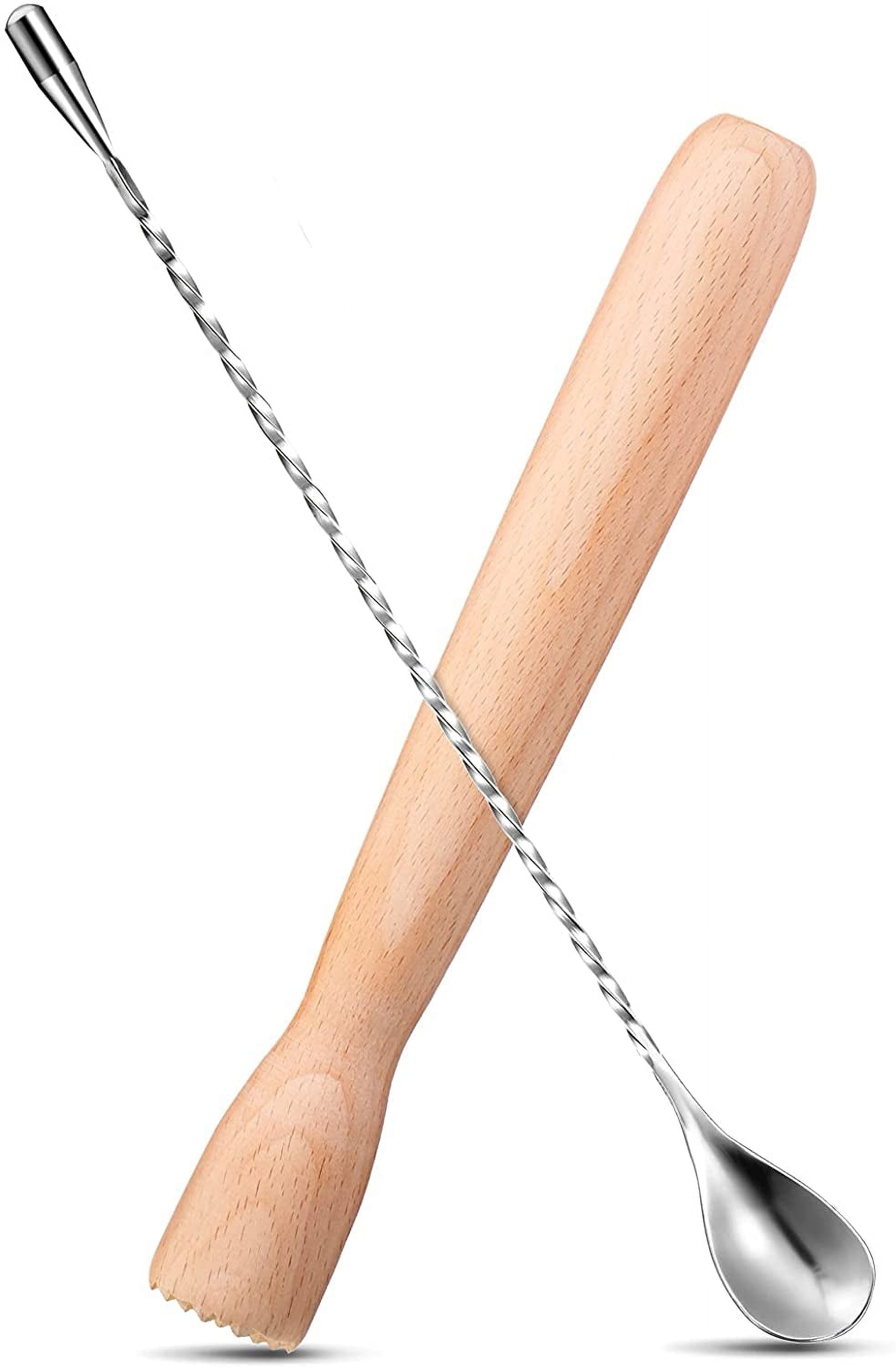 Wooden Muddler for Cocktails, 12 Inches Wooden Cocktail Muddler Stirrer ...