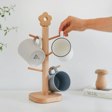 Black Coffee Mug Tree Bamboo Mug Holder Coffee Cup Stand Mug Holders ...