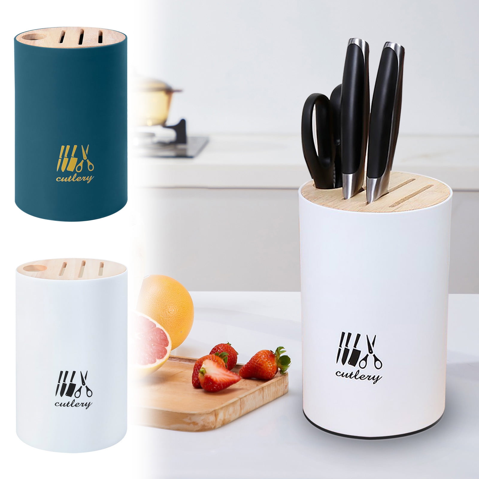 Wooden Multi-Functional Detachable Kitchen Storage Rack | Knife Cutlery ...