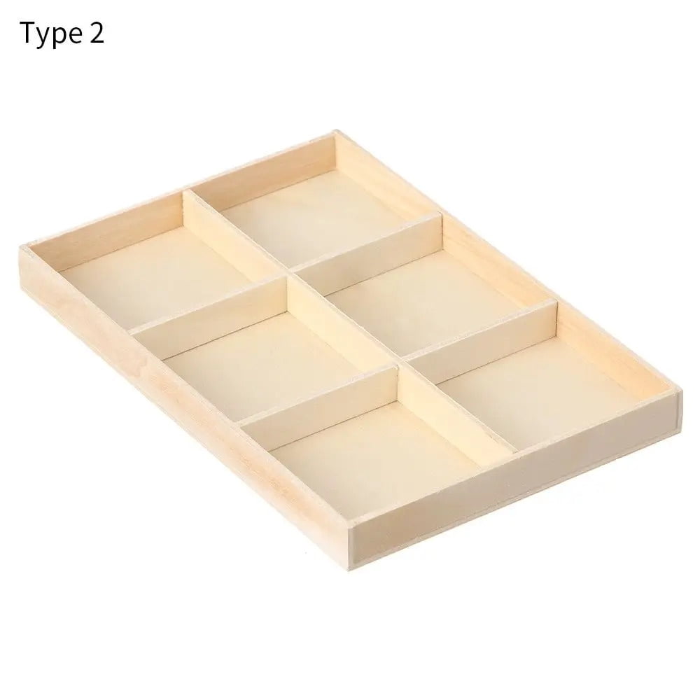 Wooden Multi Grid Storage Box Flowerpot Wood Tray Desktop Organizer ...