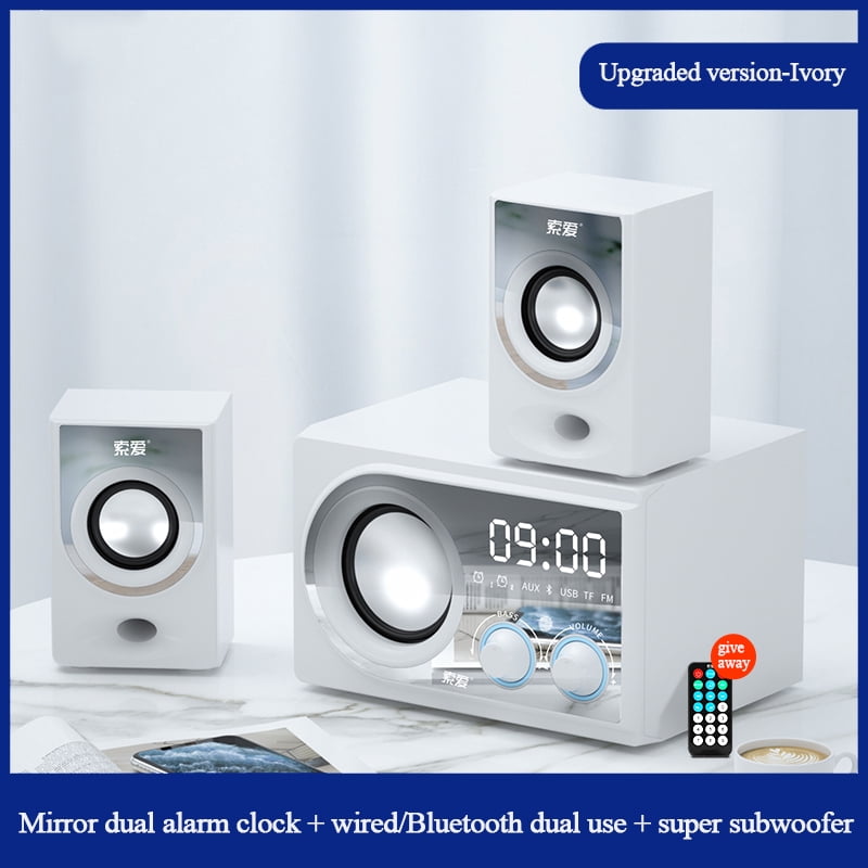 Wooden Multimedia Computer Bluetooth Audio High Power Desktop Home ...