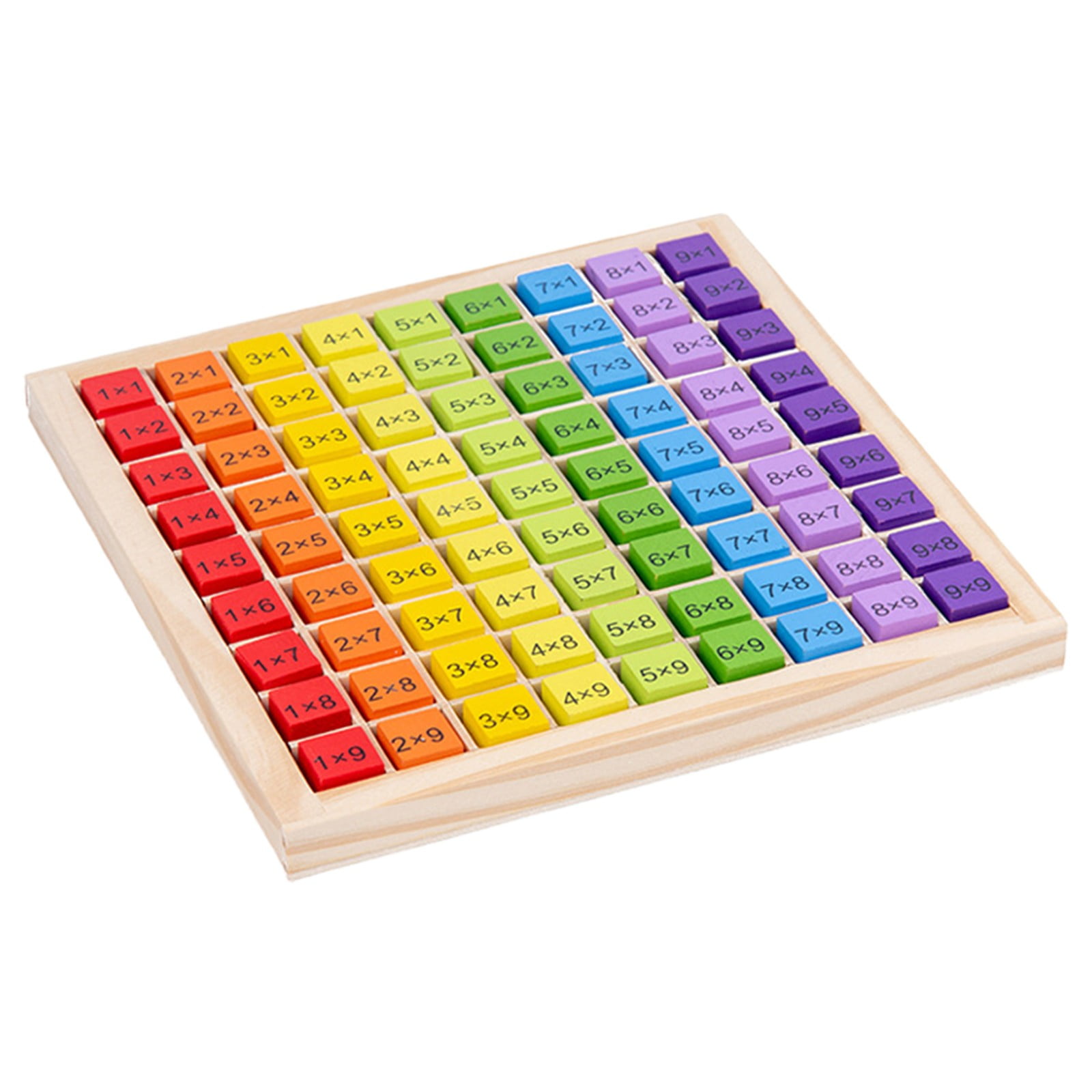 Wooden Multiplication Board Game, 81 Cubes Blocks Montessori 9x9 Times ...