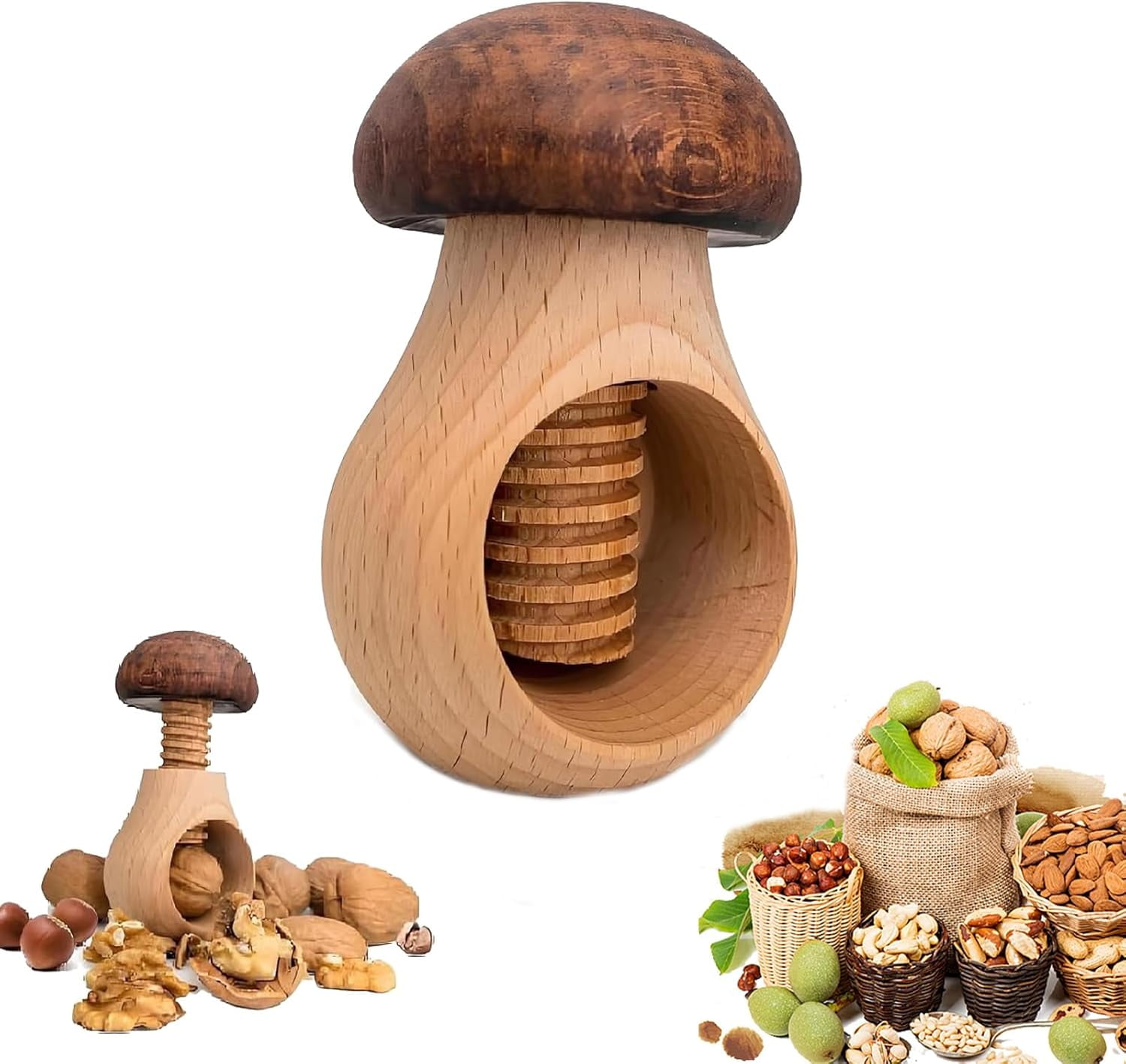 Wooden Mushroom Shaped Walnut Wood Clip, Mushroom-Shaped Screw ...