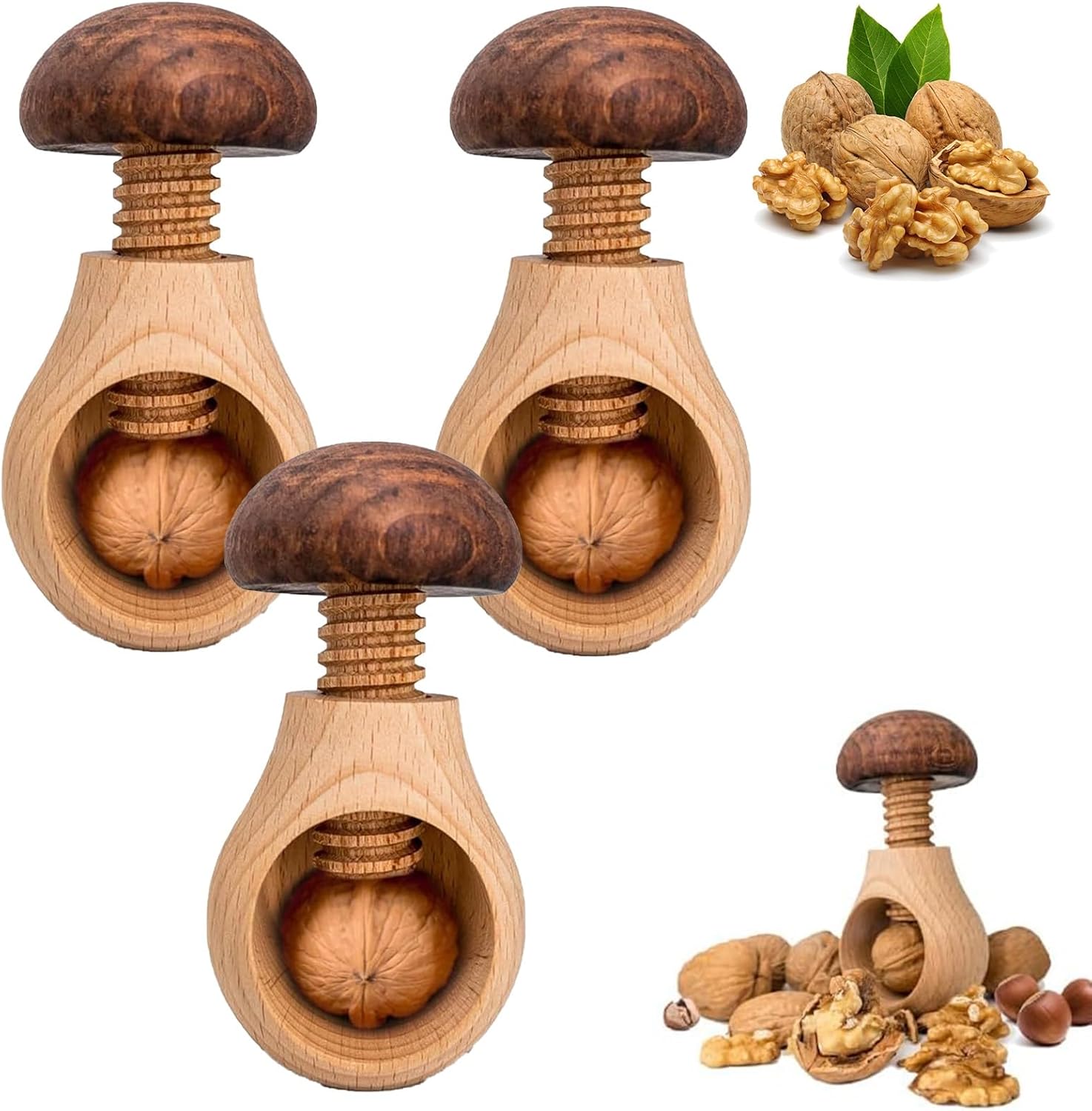 Wooden Mushroom Shaped Walnut Wood Clip, Mushroom-shaped wooden walnut ...