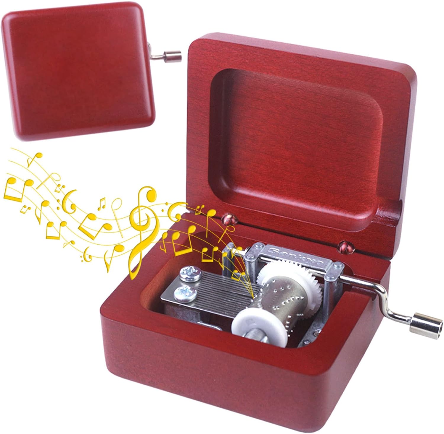 Wooden Music Box Hand Crank Classic Antique Carved Musical Boxes ...