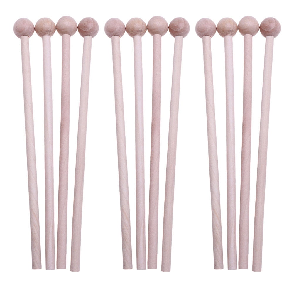 Tineasur Wood Drum Mallets with Beige Premium Handles for Xylophone ...