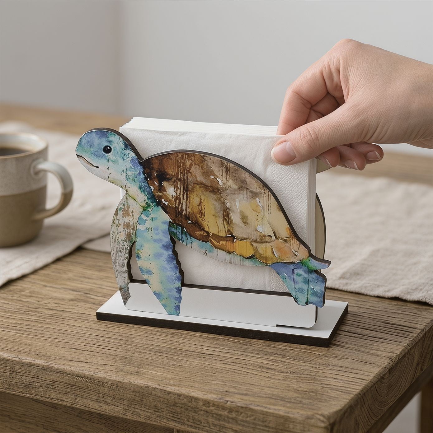 Wooden Napkin Holder, Desktop Tissue Organizer for Dining Table Kitchen ...