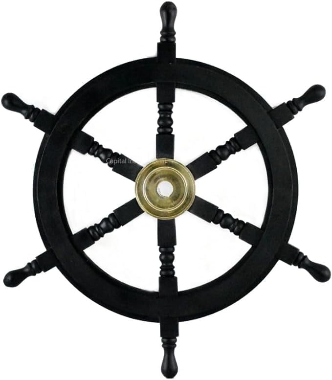 Wooden Nautical Ship Steering Wheel | Ships Wheel | Captains Boat Wheel ...