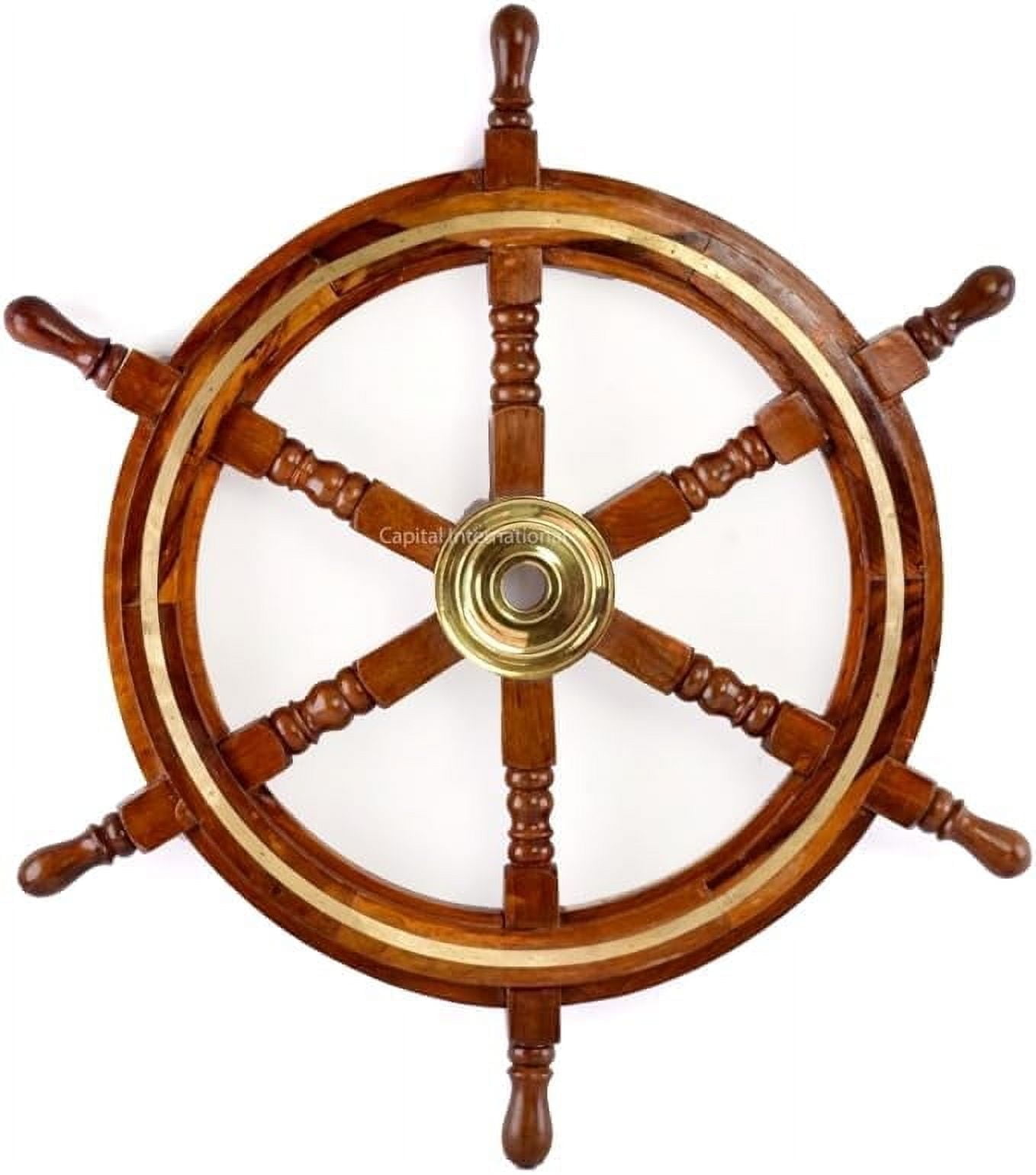 Home Dress Wooden Ships Wheel Art Deco Wooden Nautical Ship Steering ...