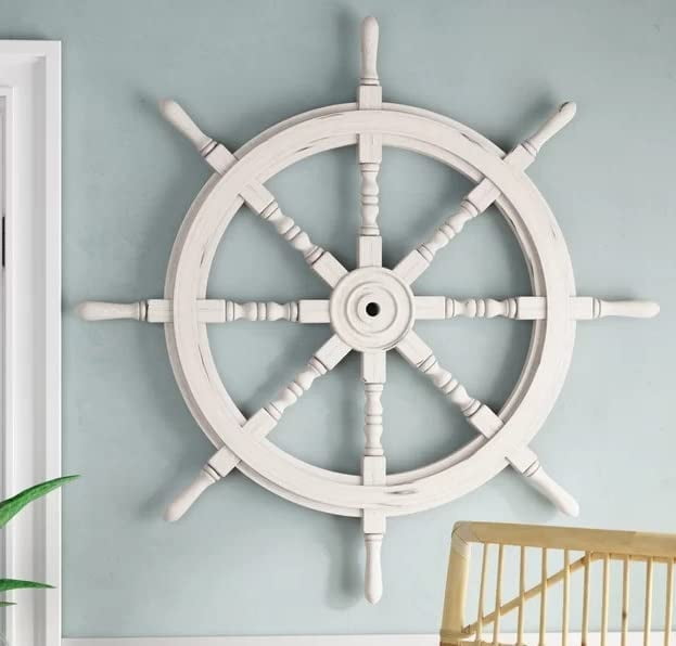 Wooden Nautical Ship Steering Wheel | Ships Wheel | Captains Boat Wheel ...