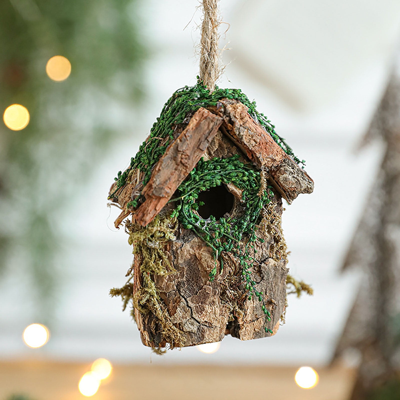 Wooden Nests House Decorations Adornos De Navidad Moss Christmas Tree ...