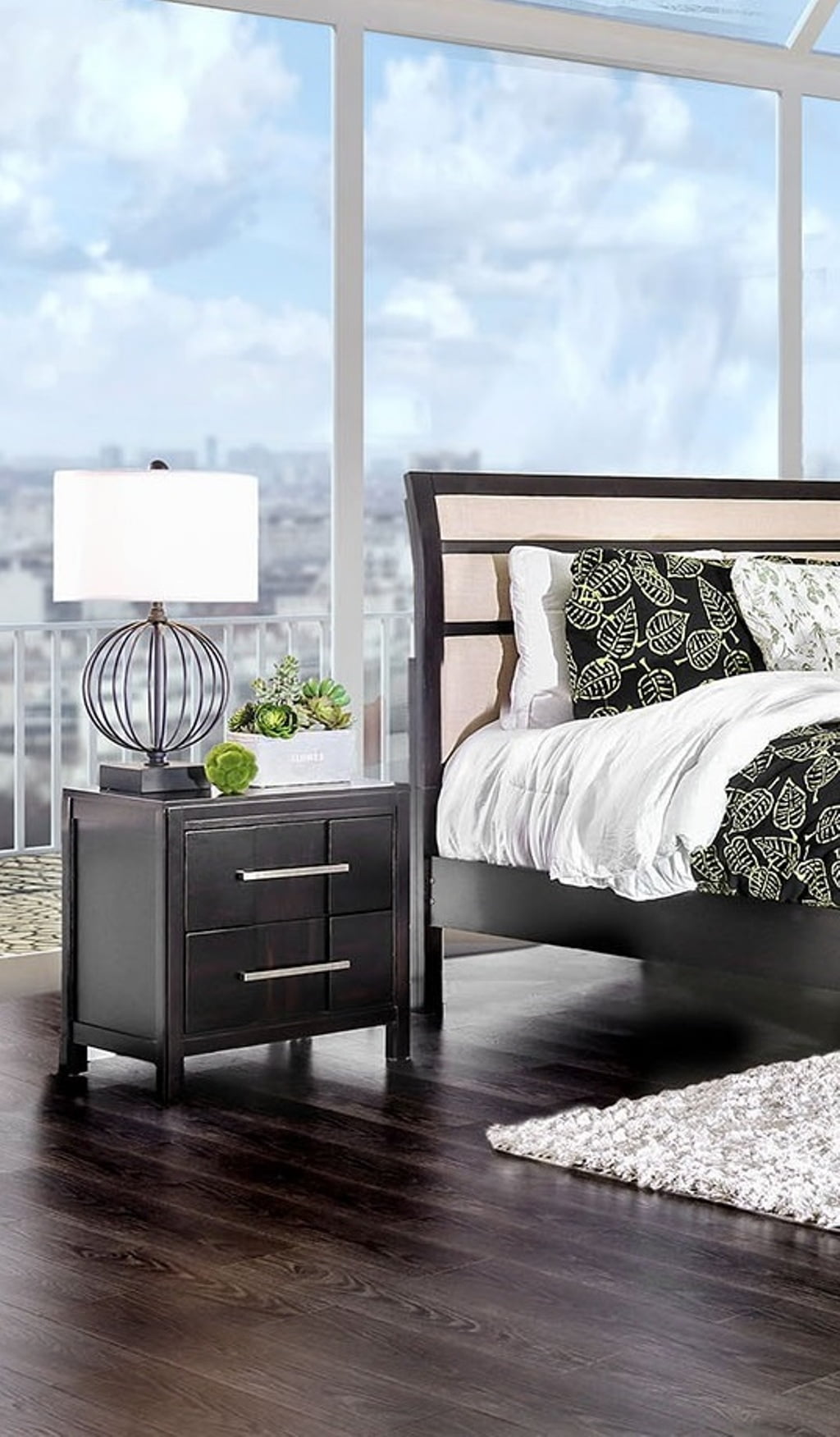 Wooden Nightstand Beautiful 1pc Nightstand Transitional Style Espresso ...
