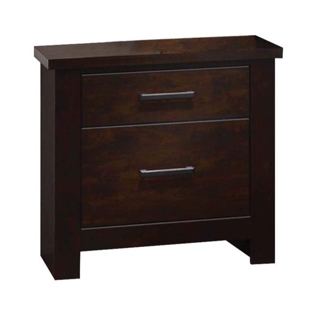 Wooden Nightstand with Two Drawers, Mahogany Brown- Saltoro Sherpi ...
