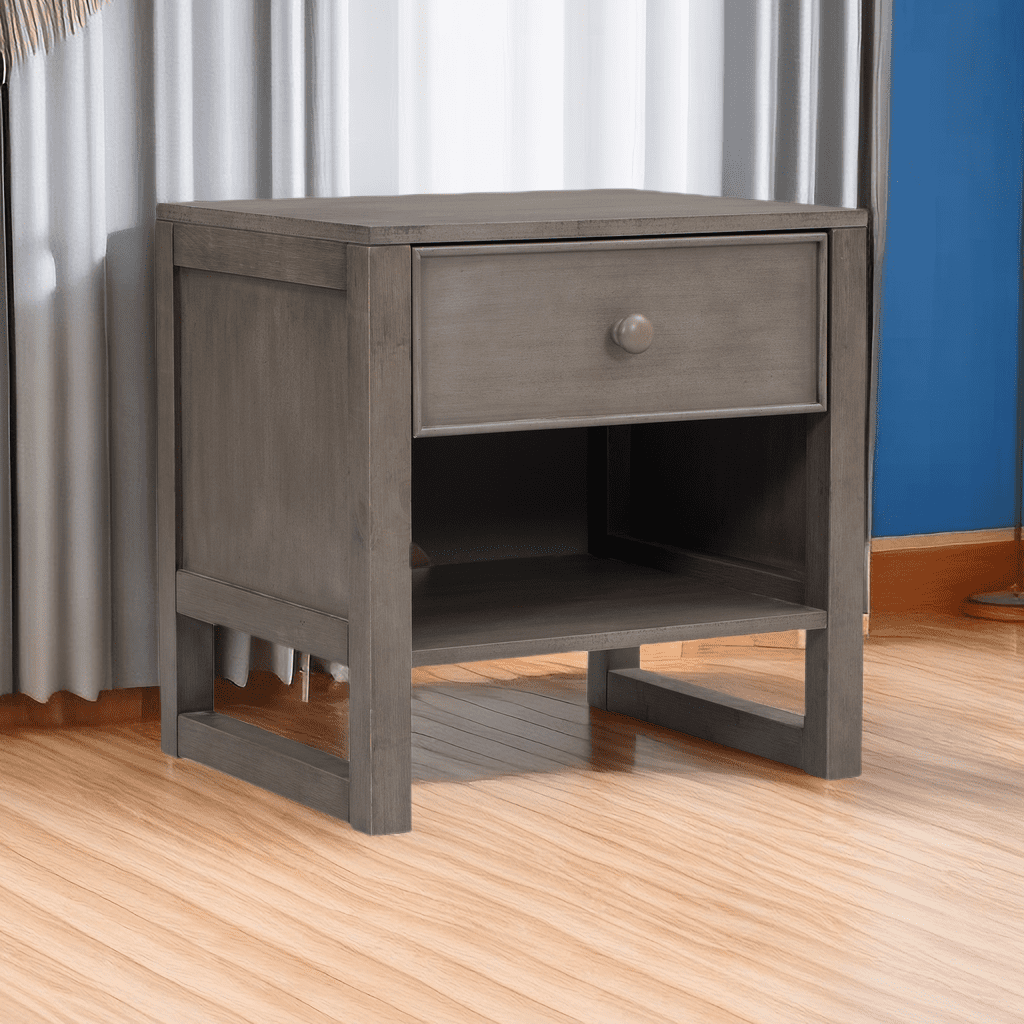 Wooden Nightstand with a Drawer and an Open Storage, End Table for ...