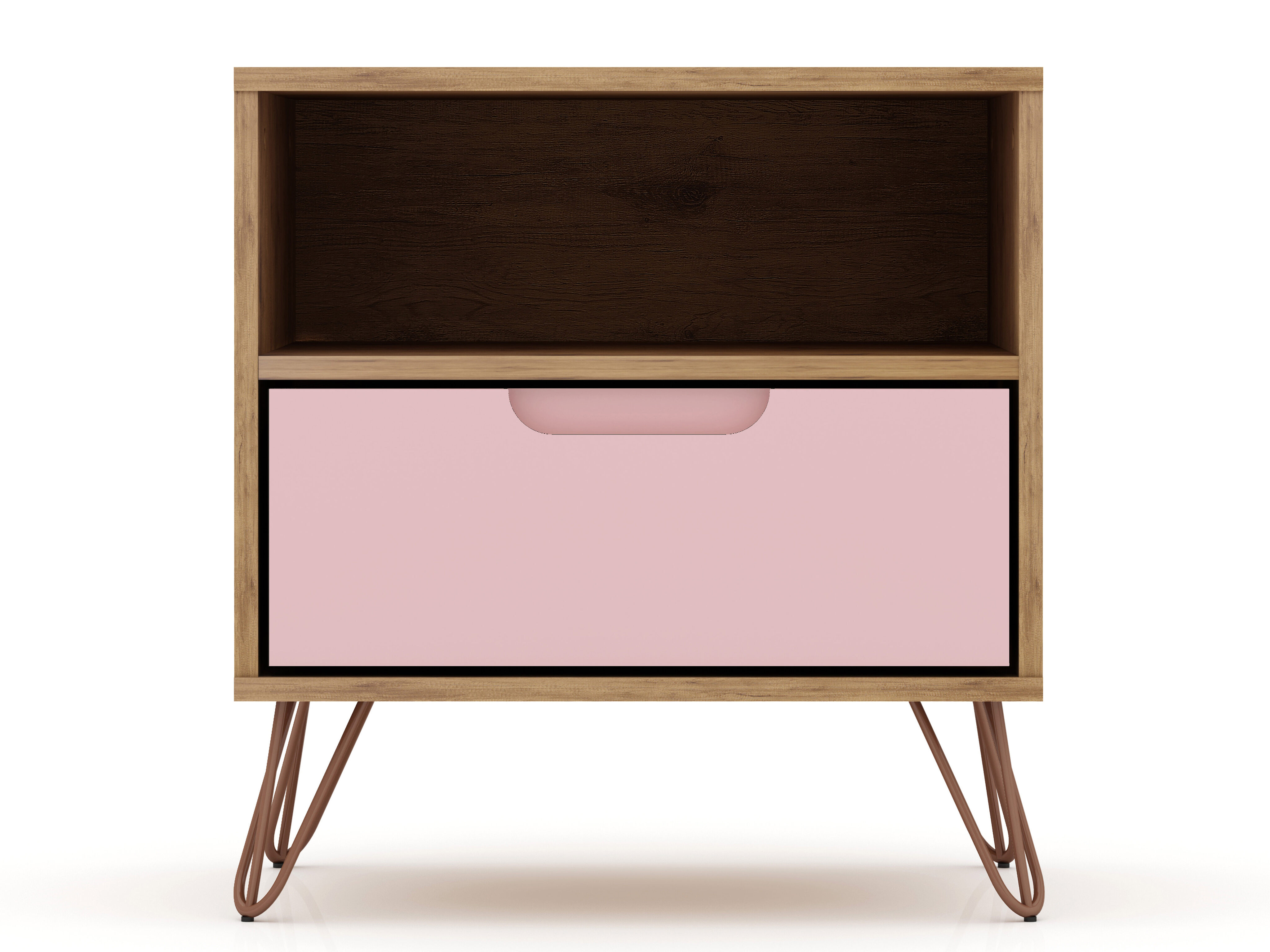 Wooden Nightstands, Rockefeller 20" Nightstand in Pink (1-Drawer), Pink ...