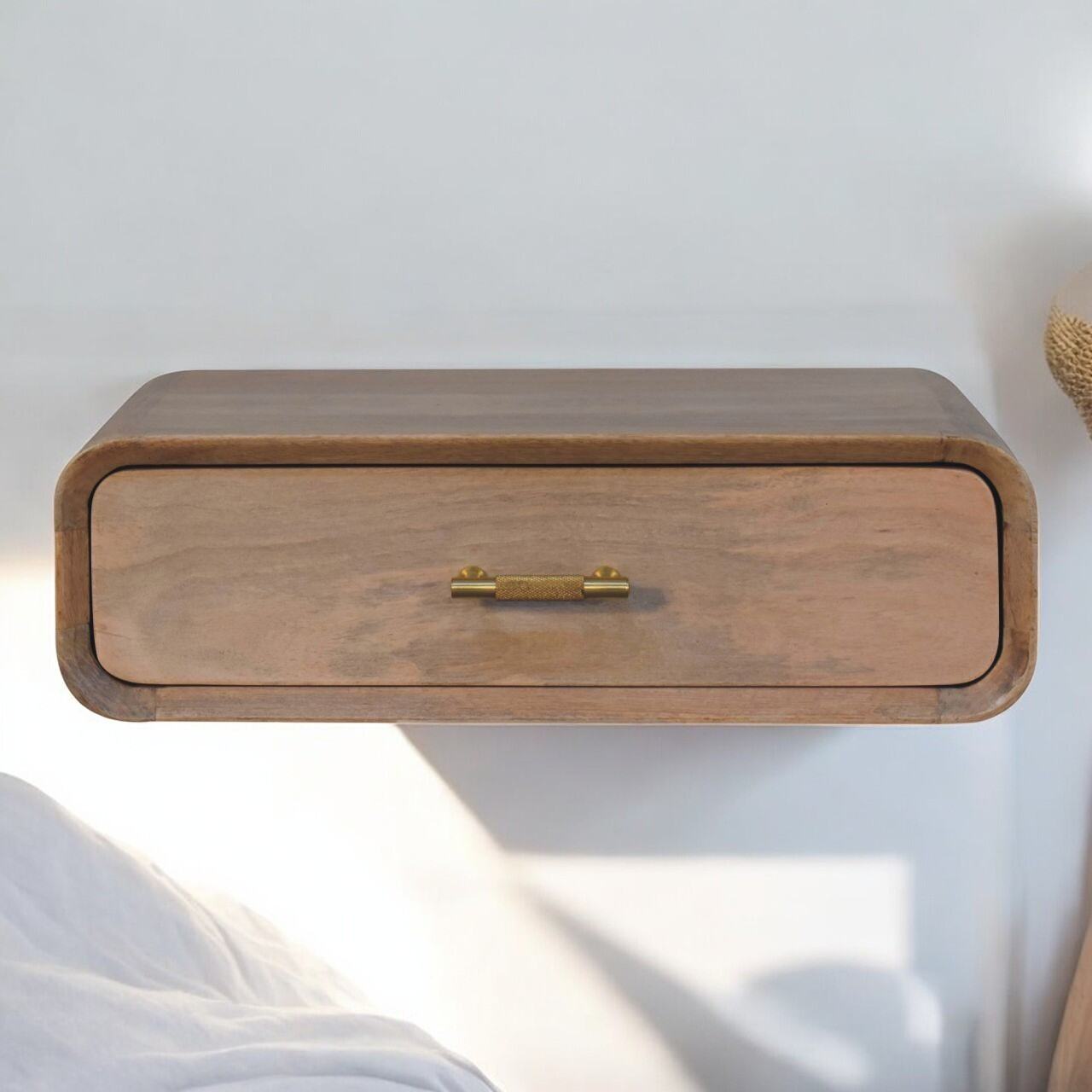 Wooden Nightstands Solid Wood Sonoma T-Bar Wall-Mounted Nightstand, 1 ...