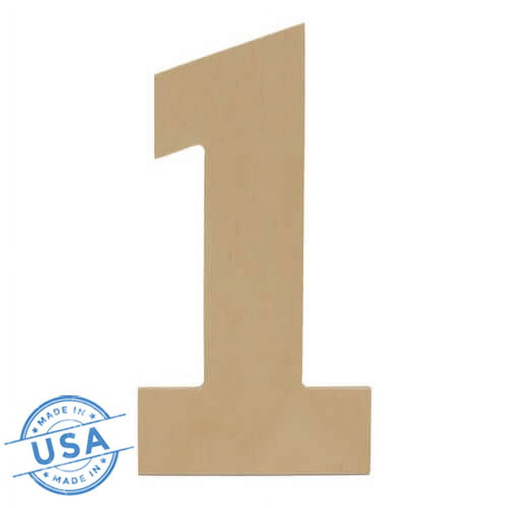 Wooden Number 1 Cutouts 12", Pack of 5 Wooden Numbers for Wall Decor ...