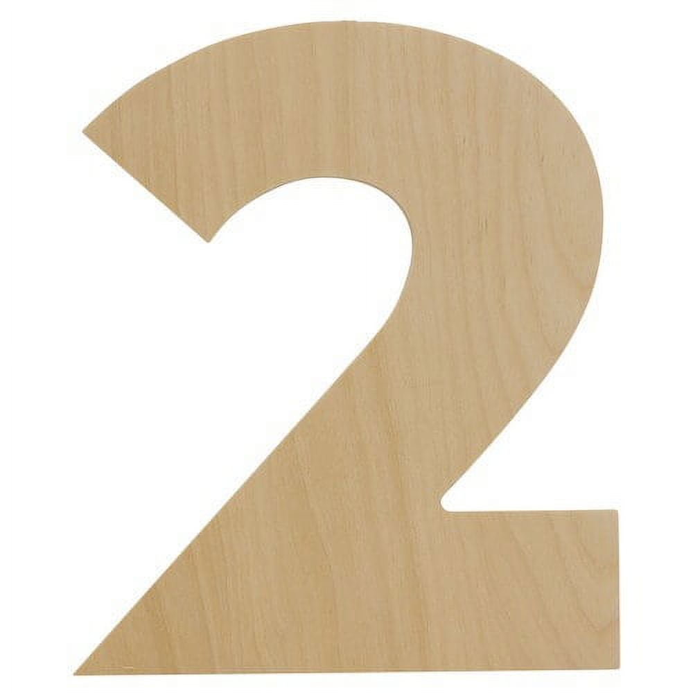 Wooden Number 2 Cutouts 8", Pack of 5 Wooden Numbers for Wall Decor ...