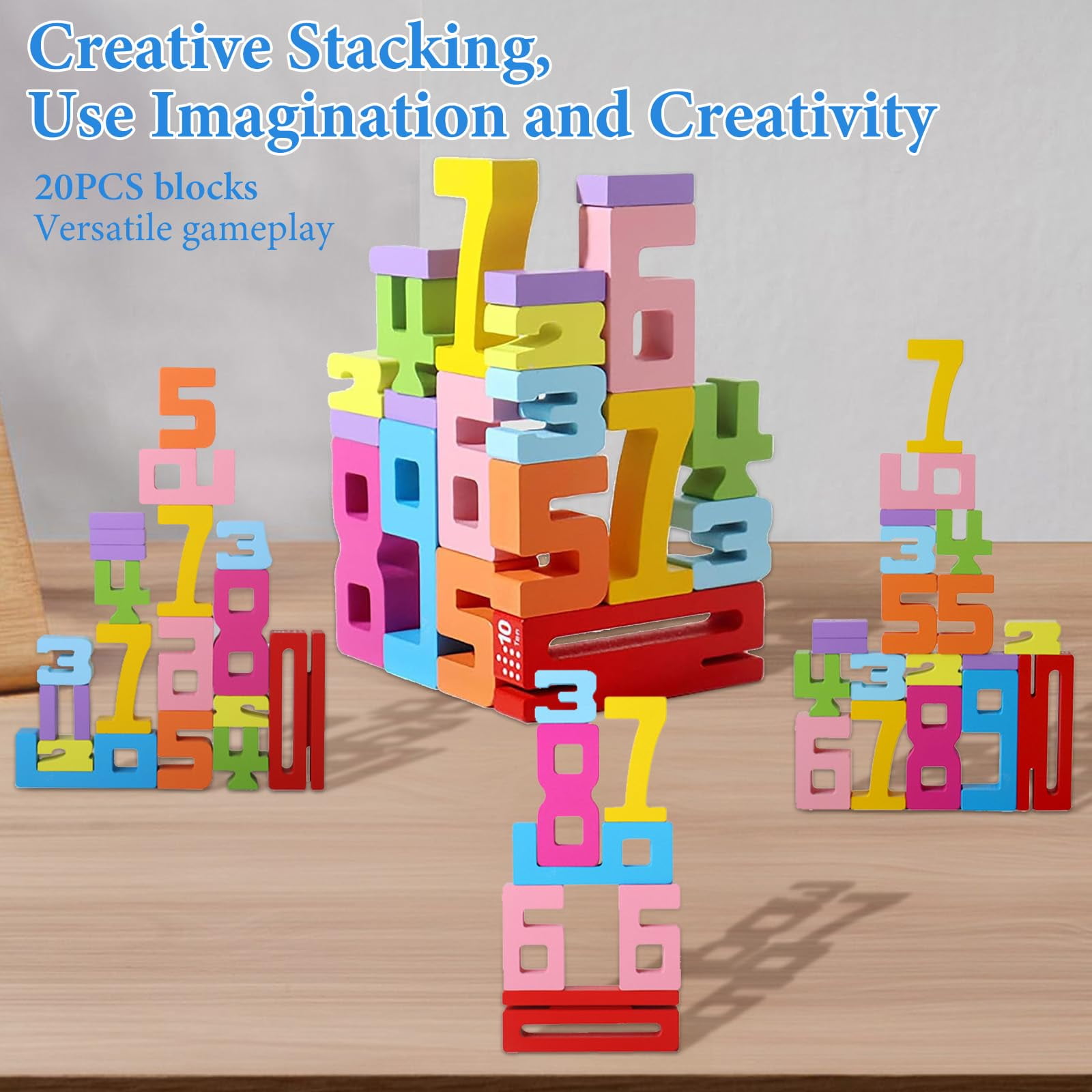 Wooden Number Building Blocks, Number Blocks Toys for Kids, Large ...