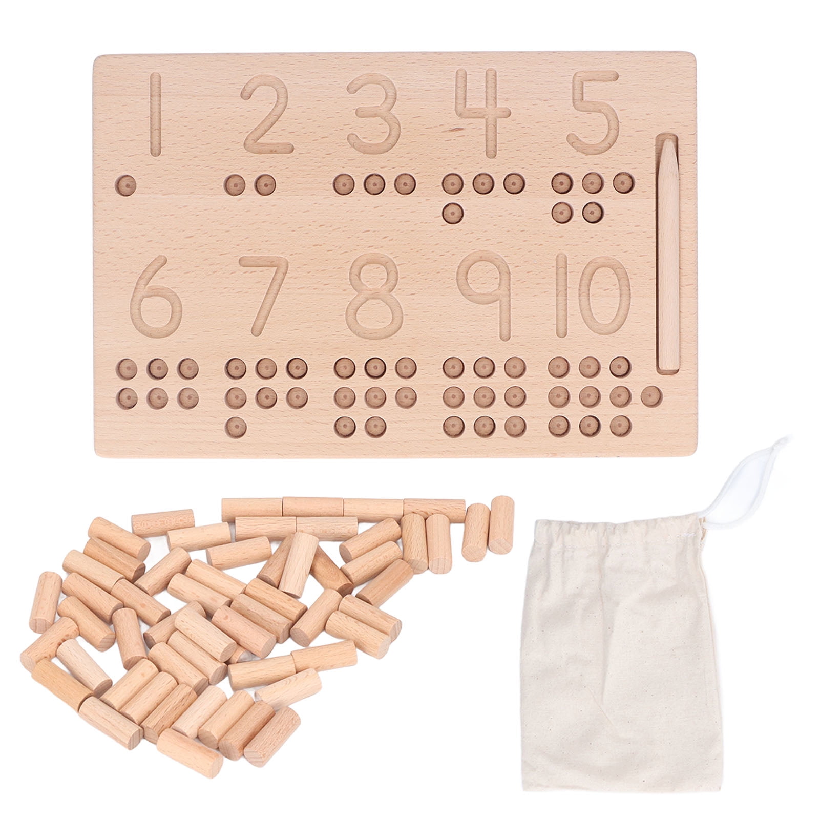 Wooden Number Practicing Board Learn Numbers Small Lightweight Wooden ...