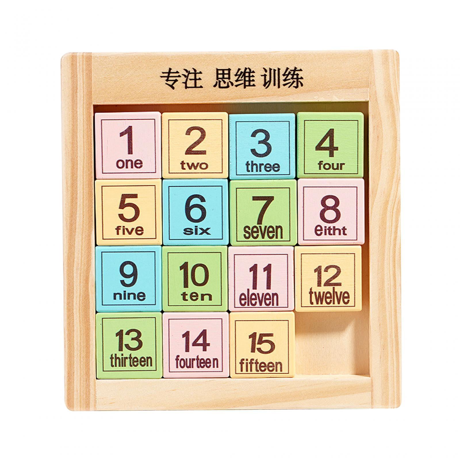Wooden Number Slide Puzzle Develops Intelligence Learning Activity ...