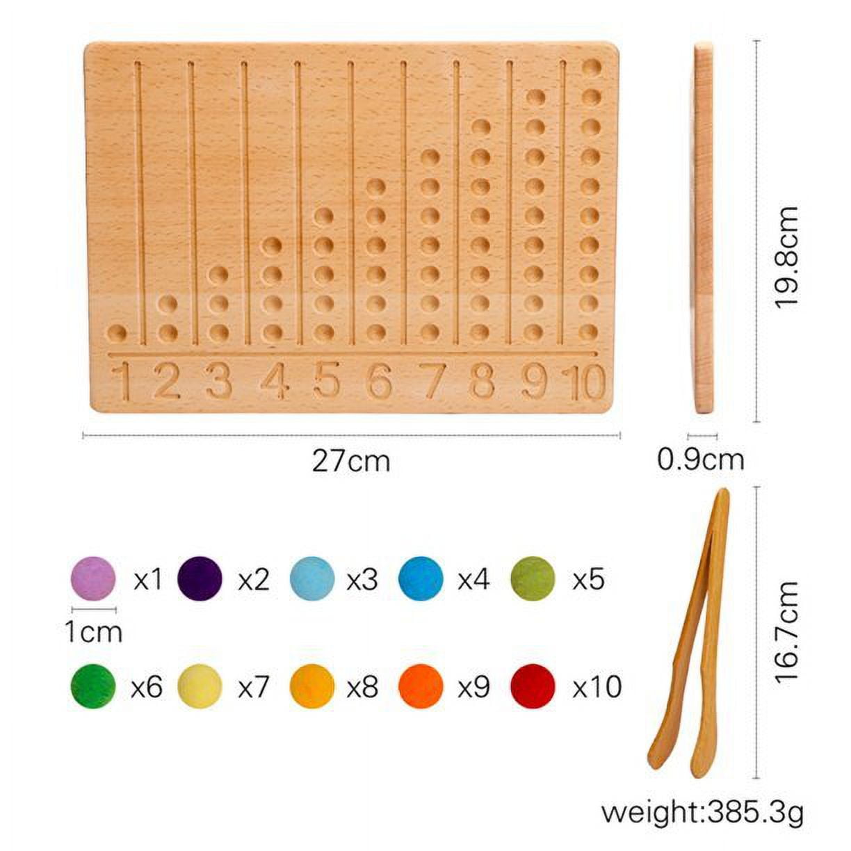 Wooden Number Tracing Board Set Beads Counting Game Preschool Math Game ...