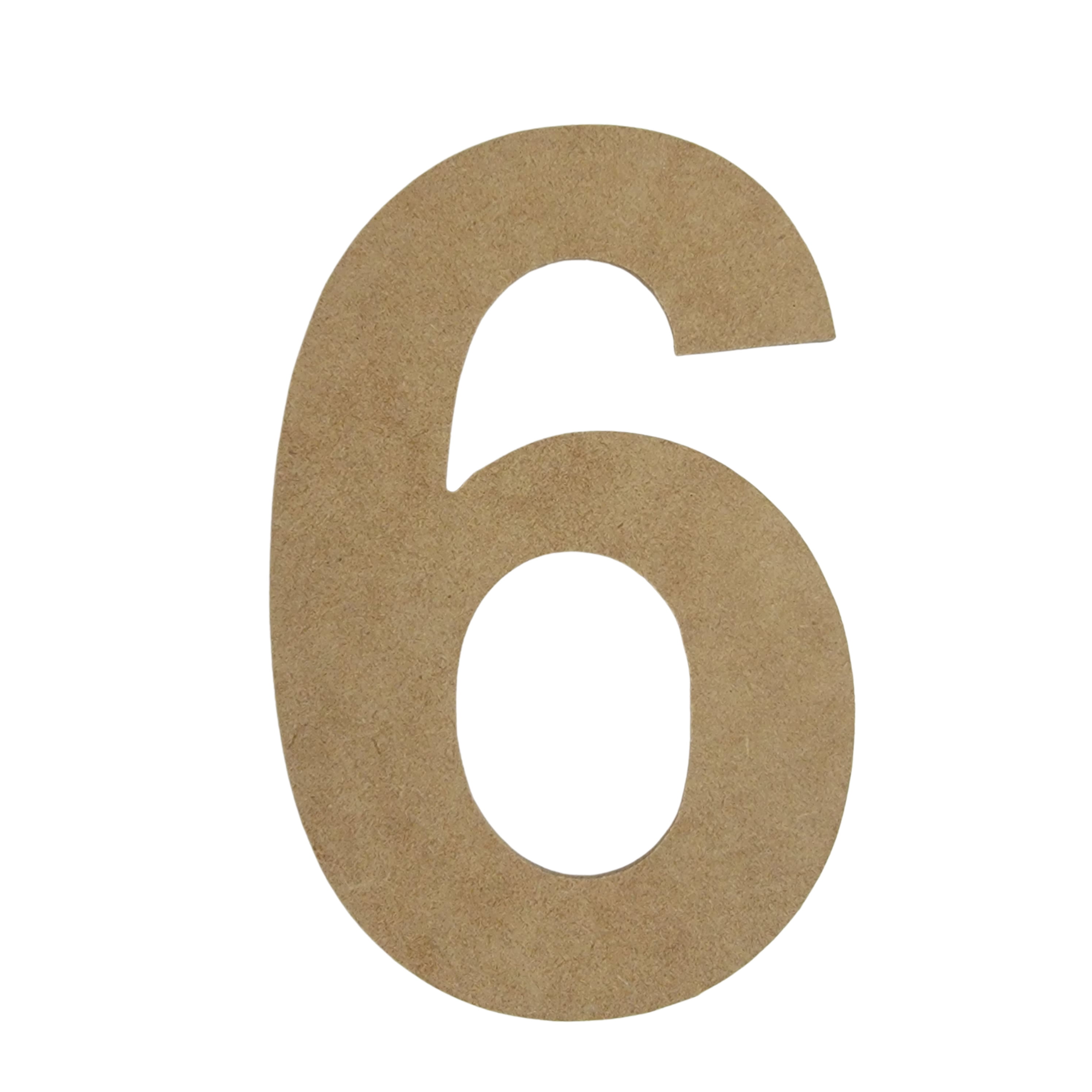 Wooden Number Unfinished, Arial Font, Craft Cutout - Walmart.com