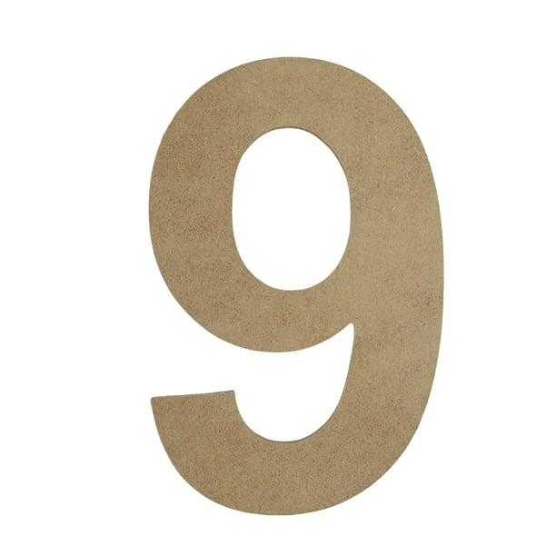 Wooden Number Unfinished, Arial Font, Craft Cutout - Walmart Business ...