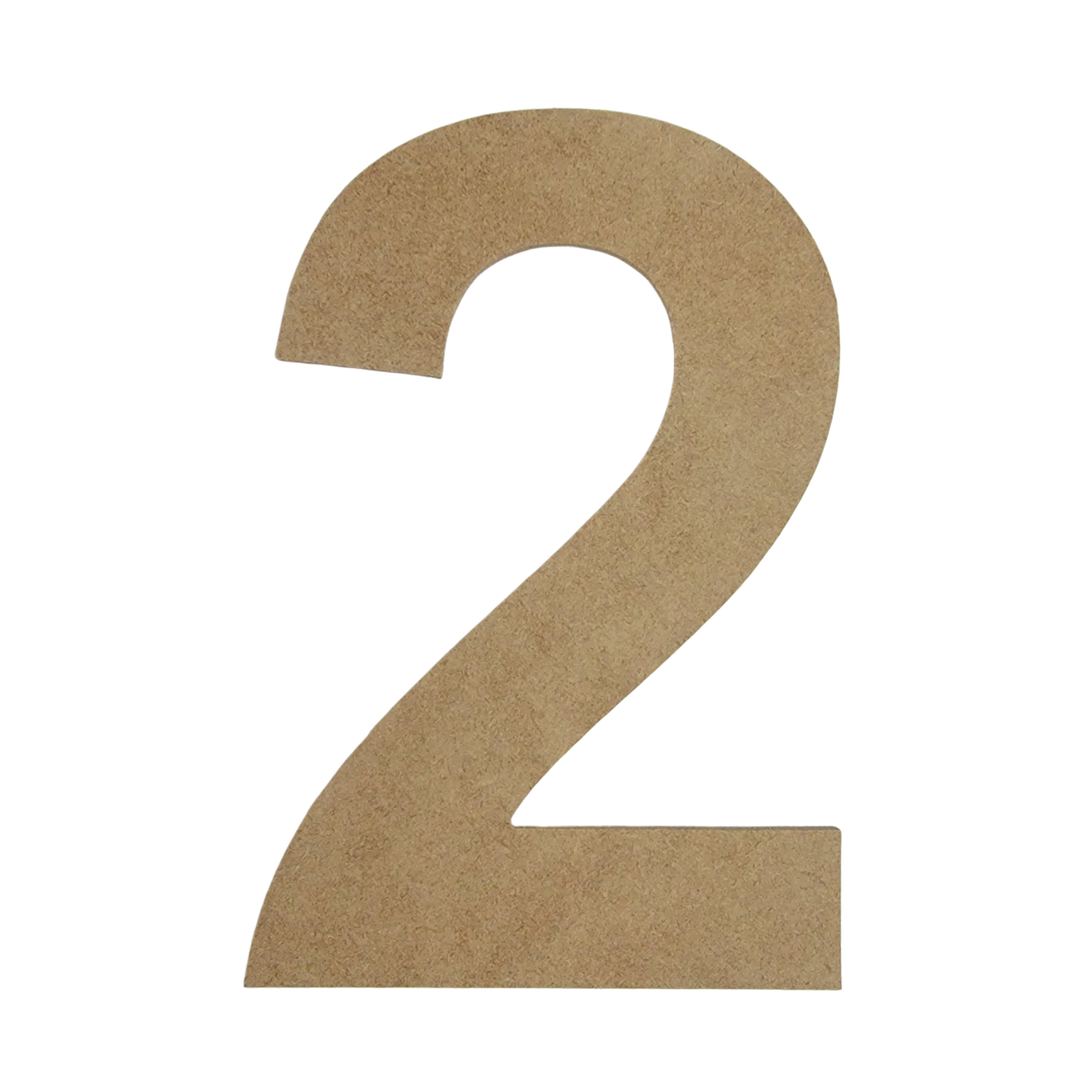 Wooden Number Unfinished, Arial Font, Craft Cutout - Walmart.com