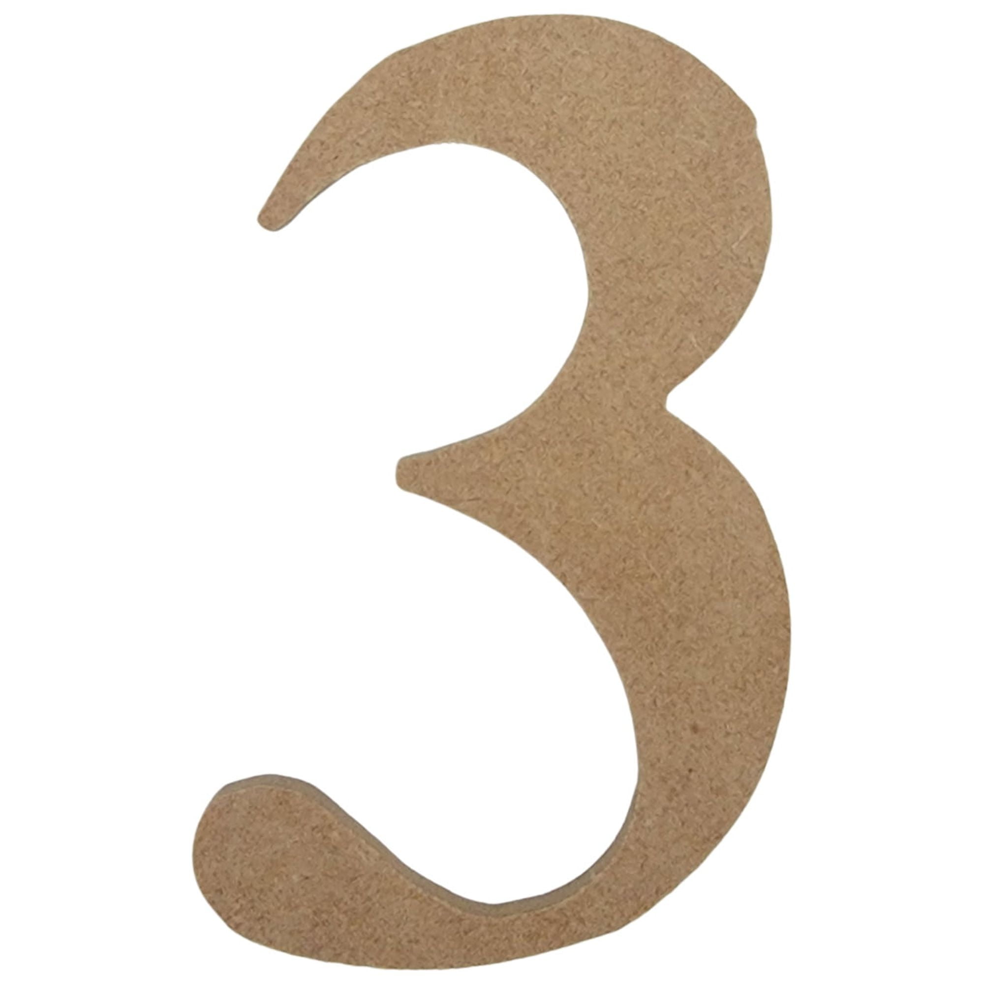 Wooden Number Unfinished, Times Font, Craft Cutout - Walmart.com